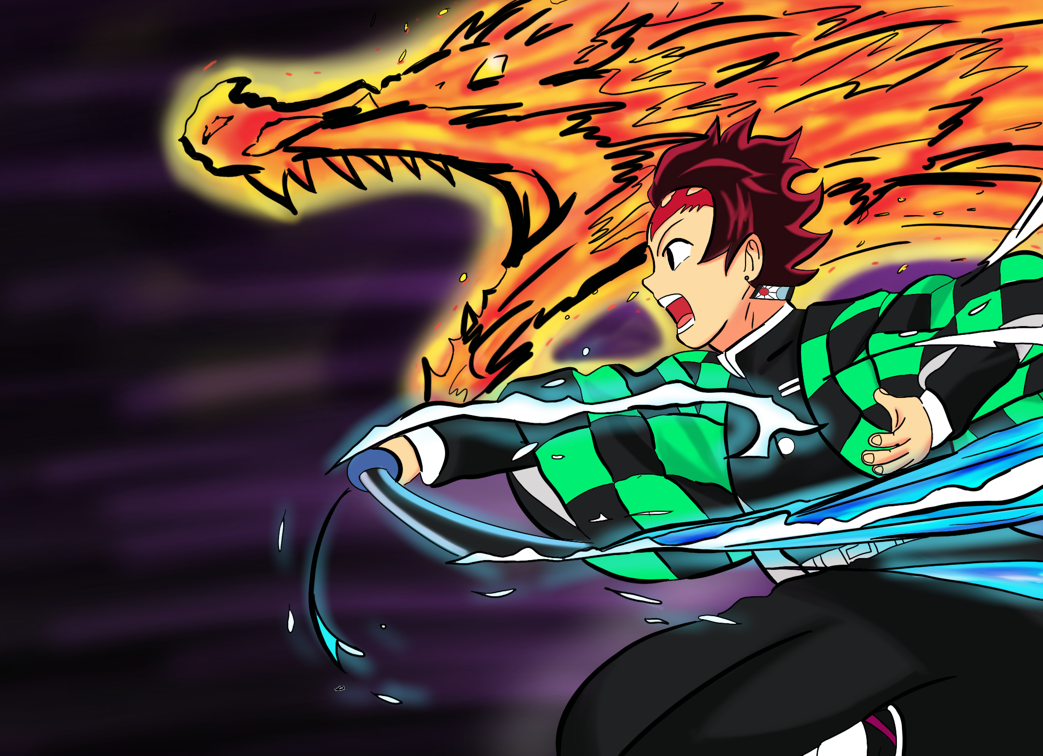 Tanjiro Flame Dragon Wallpapers - Wallpaper Cave