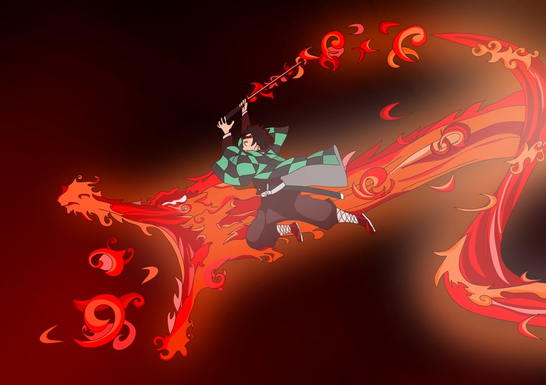Tanjiro Flame Dragon Wallpapers - Wallpaper Cave