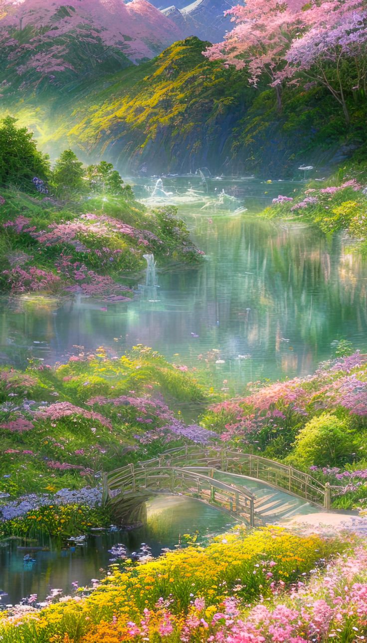 Spring Floral Landscape Wallpapers - Wallpaper Cave