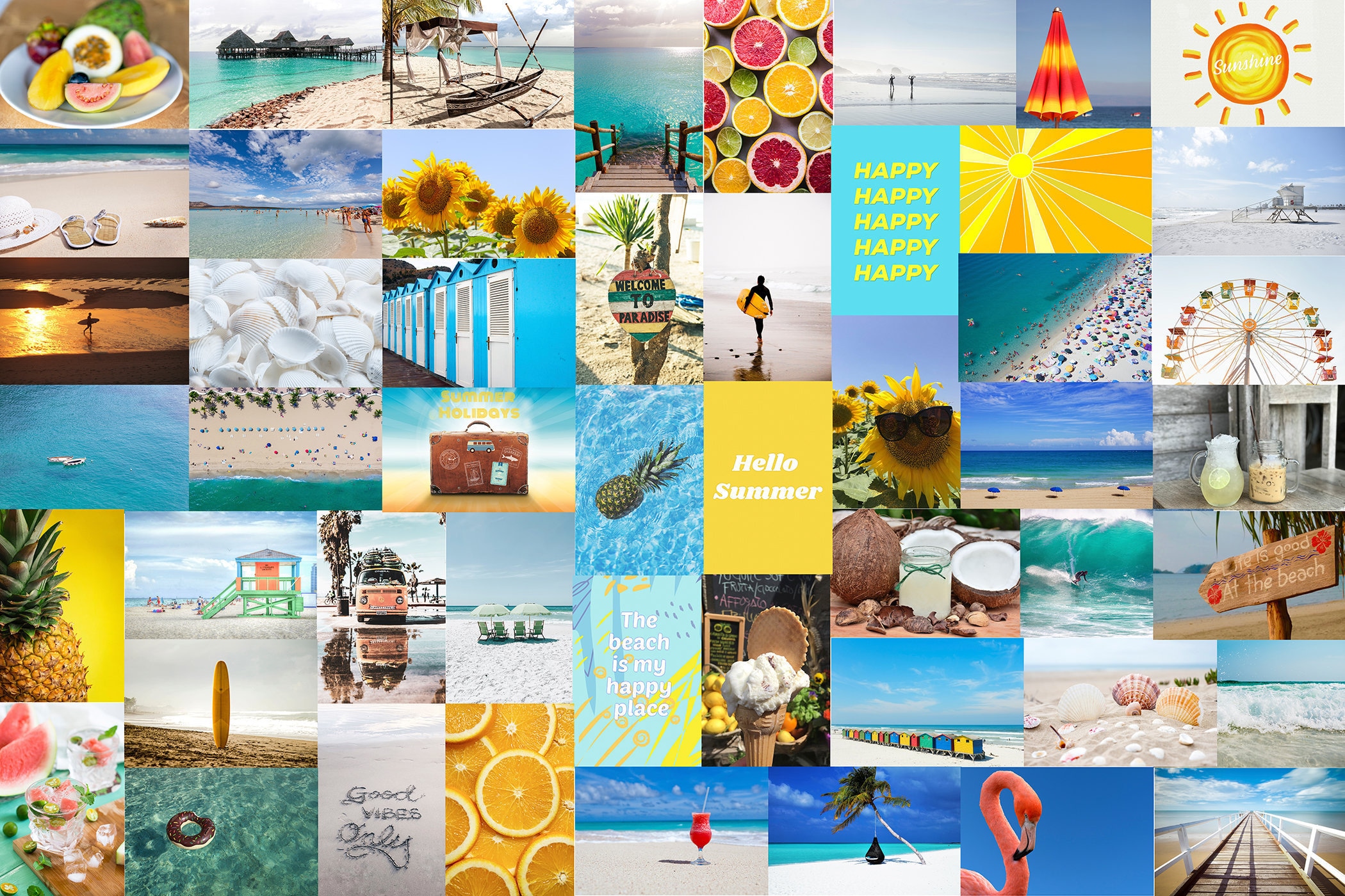 Summer Collage Blue Wallpapers - Wallpaper Cave