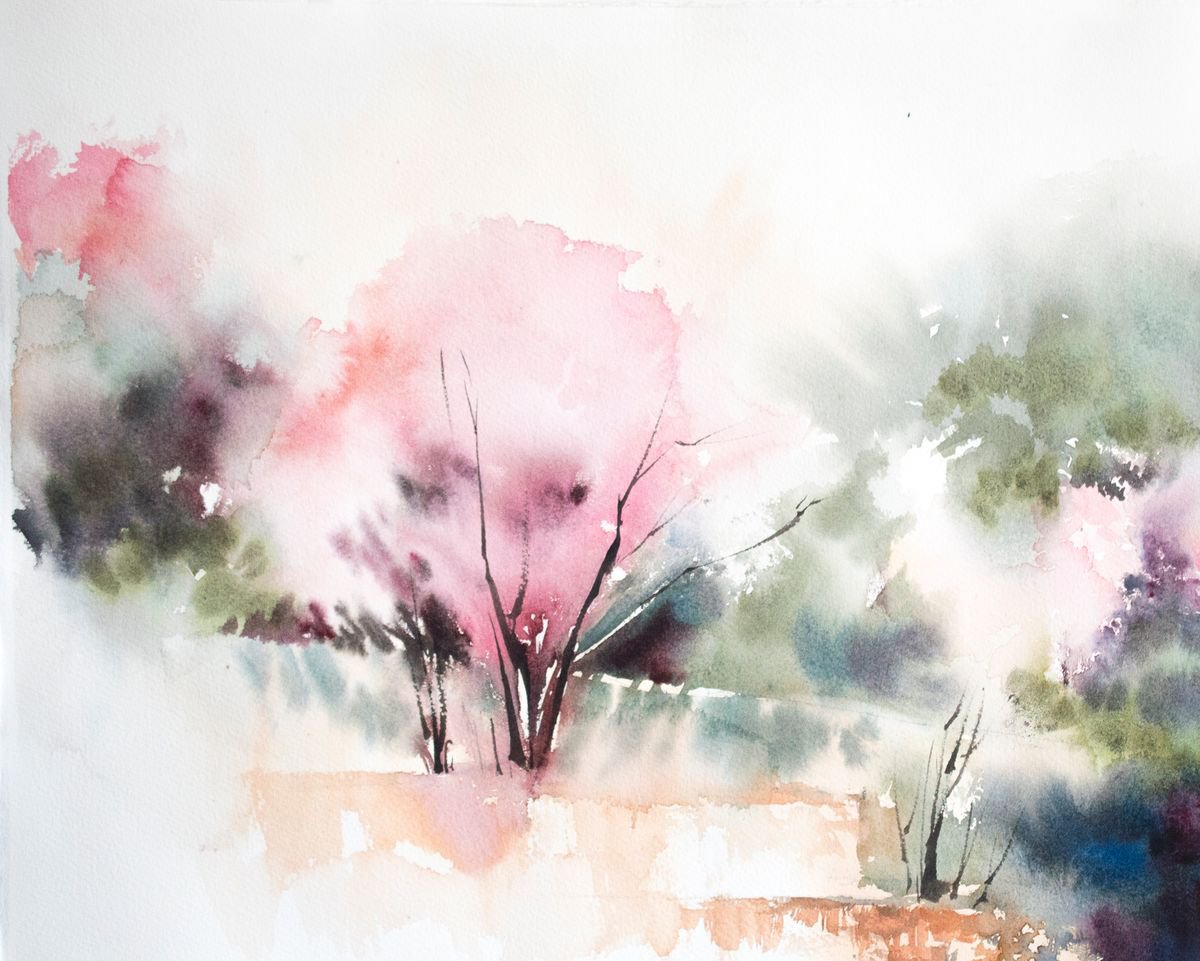 Spring Watercolor Landscape Wallpapers - Wallpaper Cave