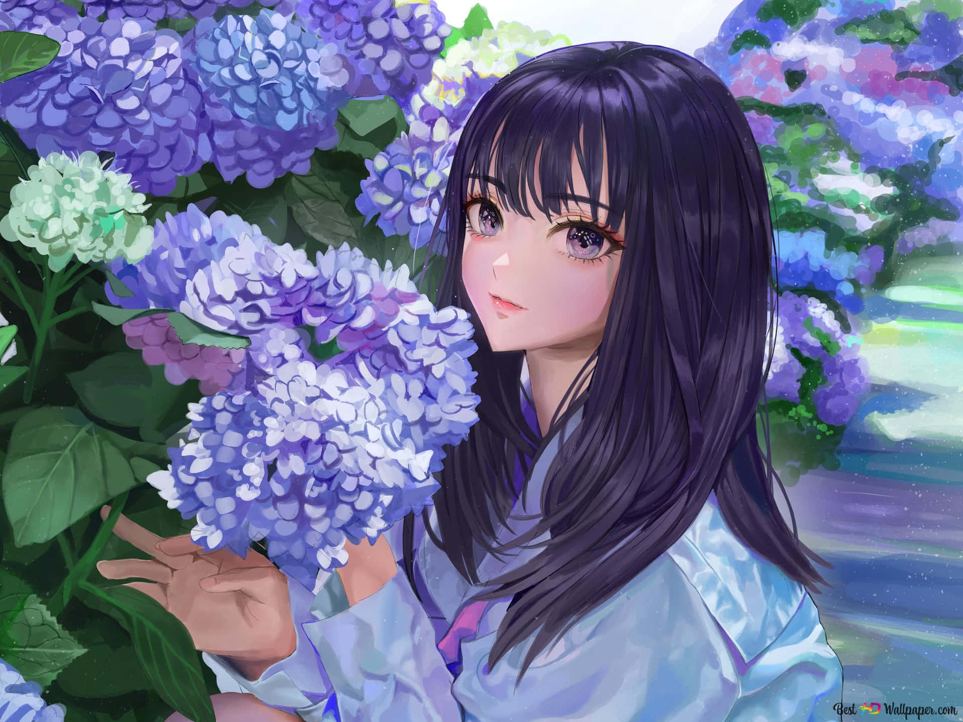 Anime Girl With Flowers Wallpapers - Wallpaper Cave