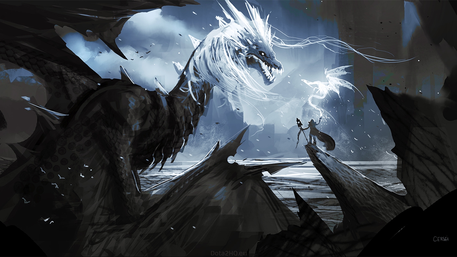 White And Blue Wyvern Wallpapers - Wallpaper Cave