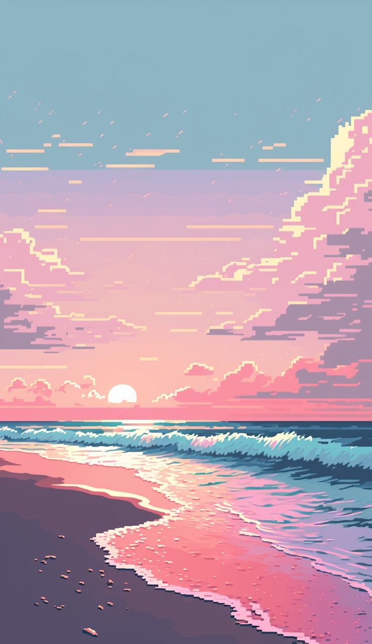 Pixel Beach Wallpapers - Wallpaper Cave