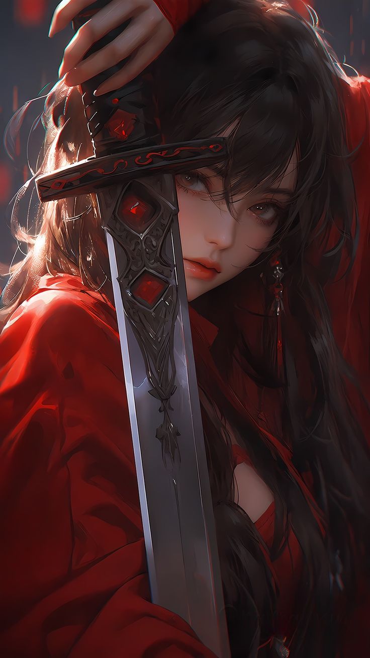 Female Warrior Anime Red Wallpapers - Wallpaper Cave