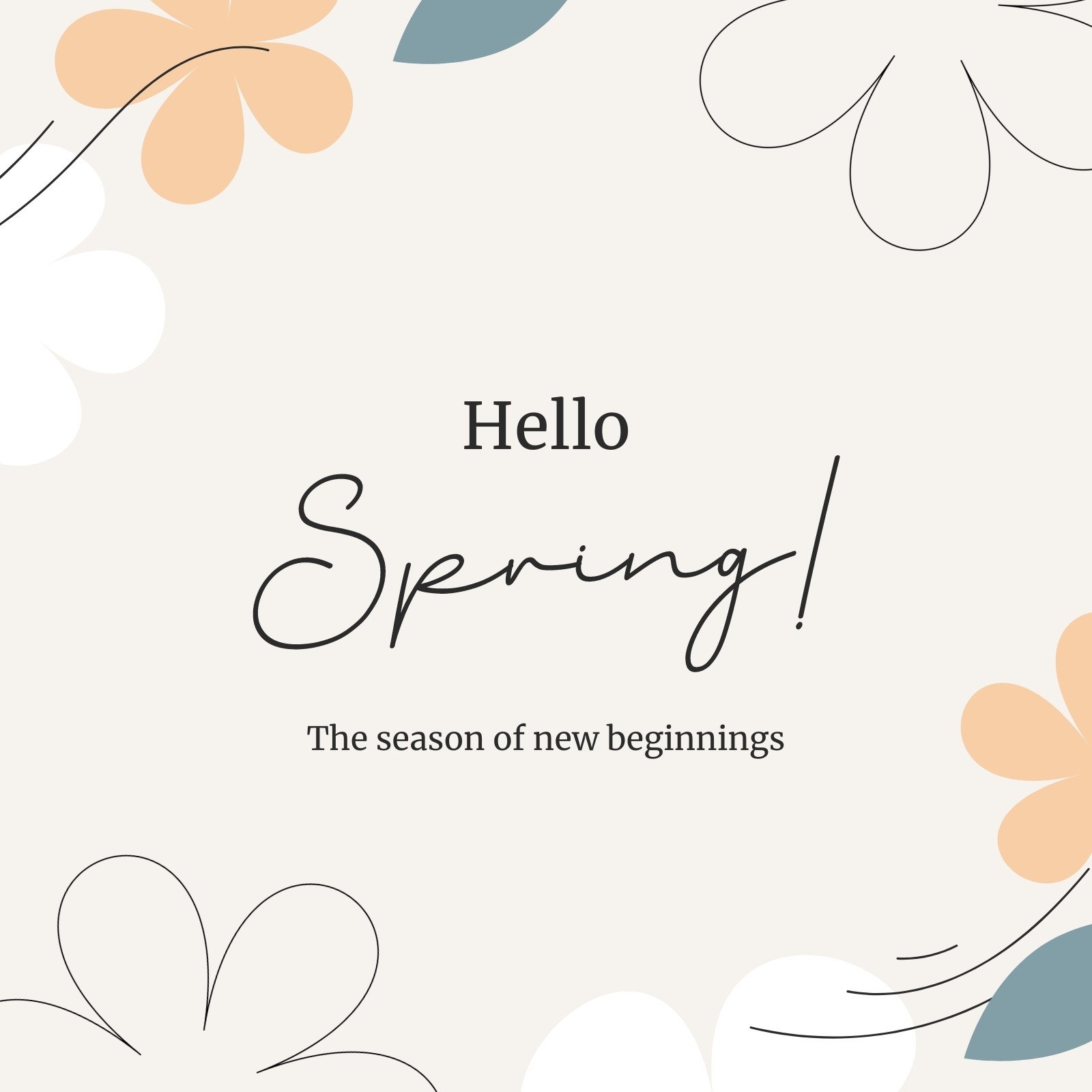 Hello Spring Beige Wallpapers - Wallpaper Cave