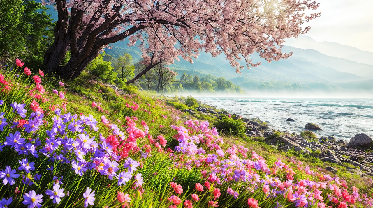 River Spring Flowers Wallpapers - Wallpaper Cave