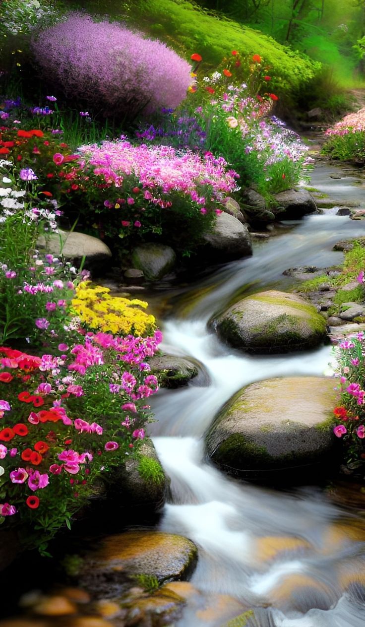 River Spring Flowers Wallpapers - Wallpaper Cave