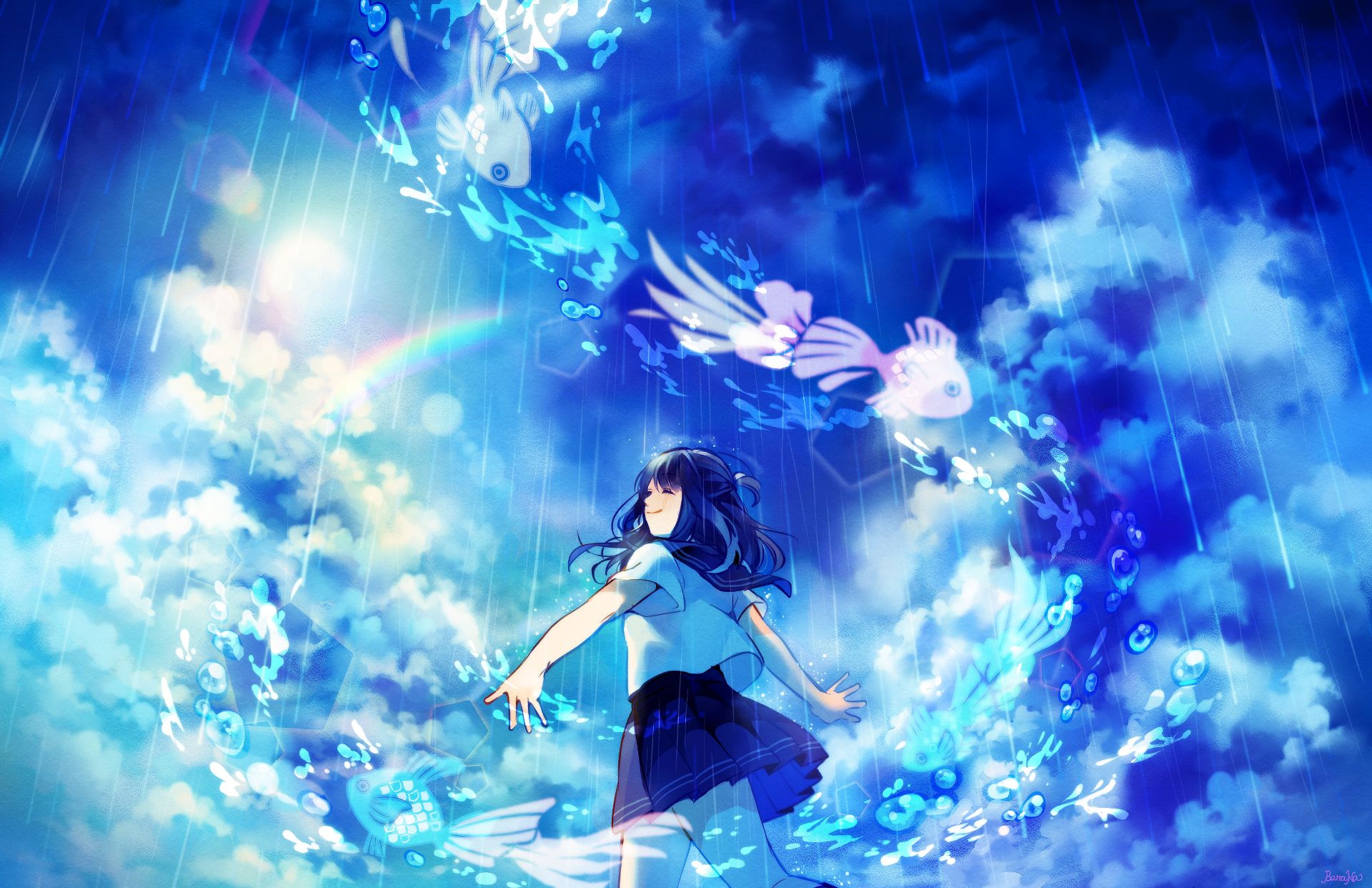Cloud Anime Girl Wallpapers - Wallpaper Cave