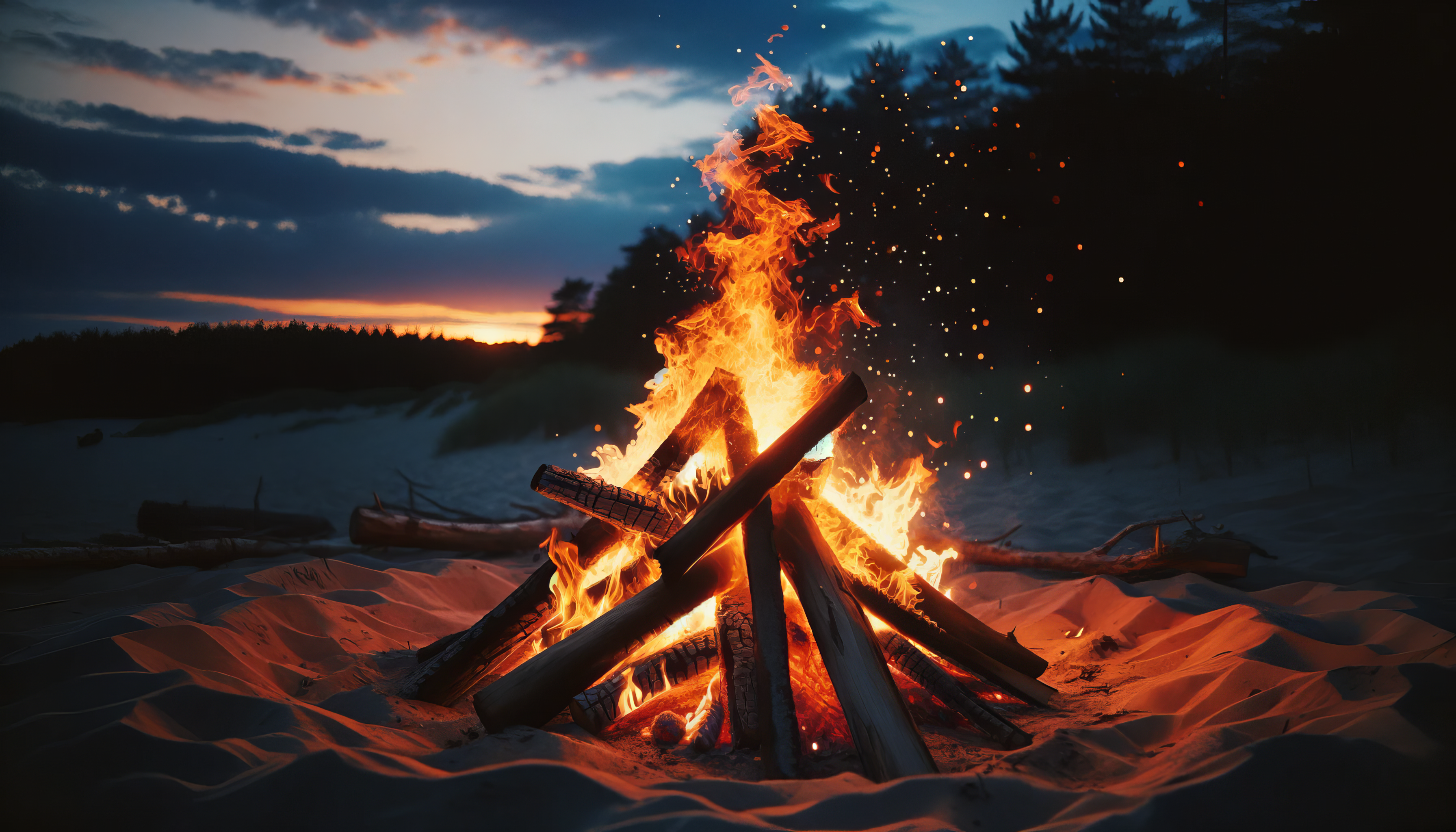 Beach Fire Hd 8 Wallpaper 100+] Beach Campfire Wallpapers