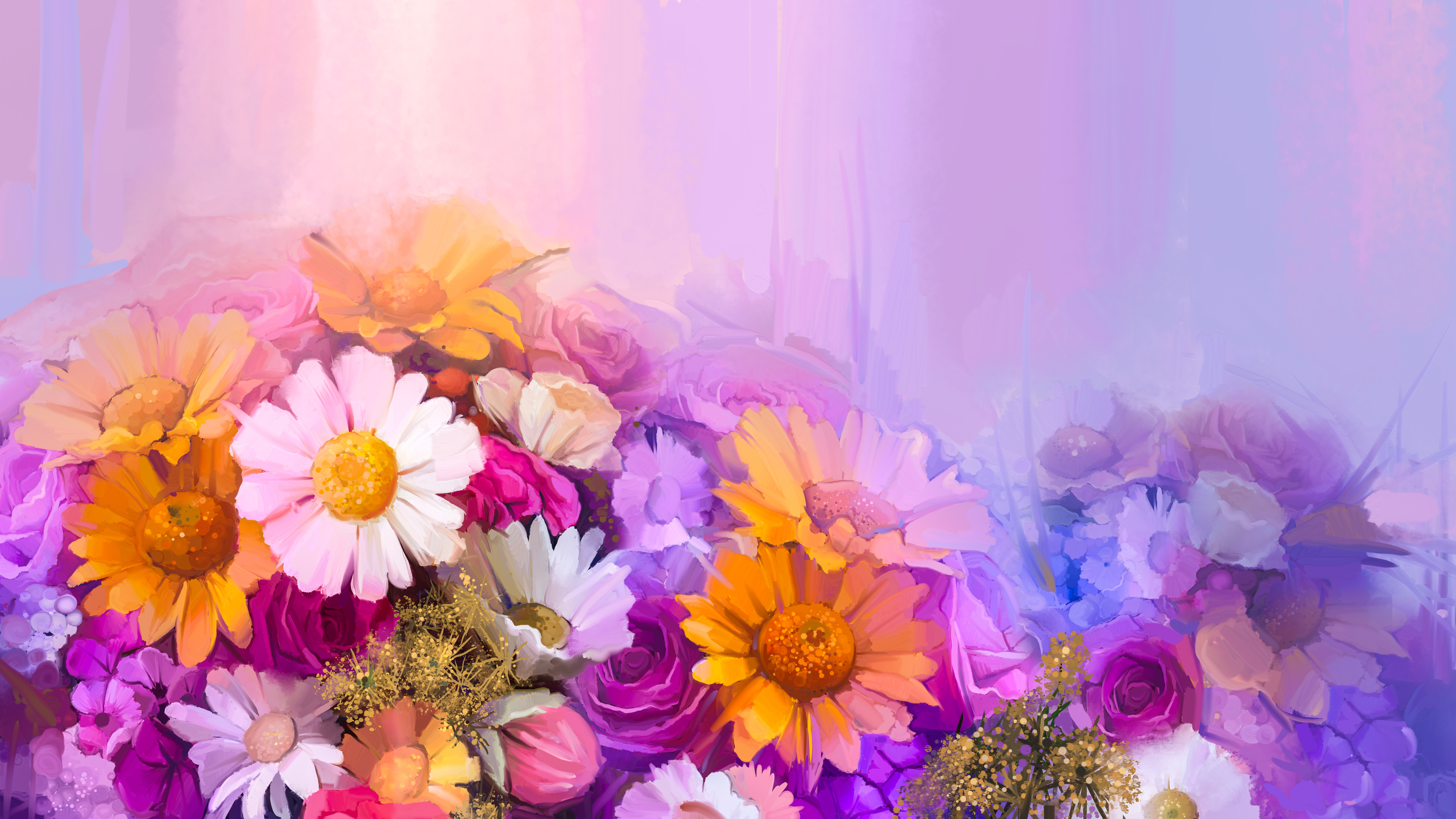 Flower Oil Painting Wallpapers - Wallpaper Cave