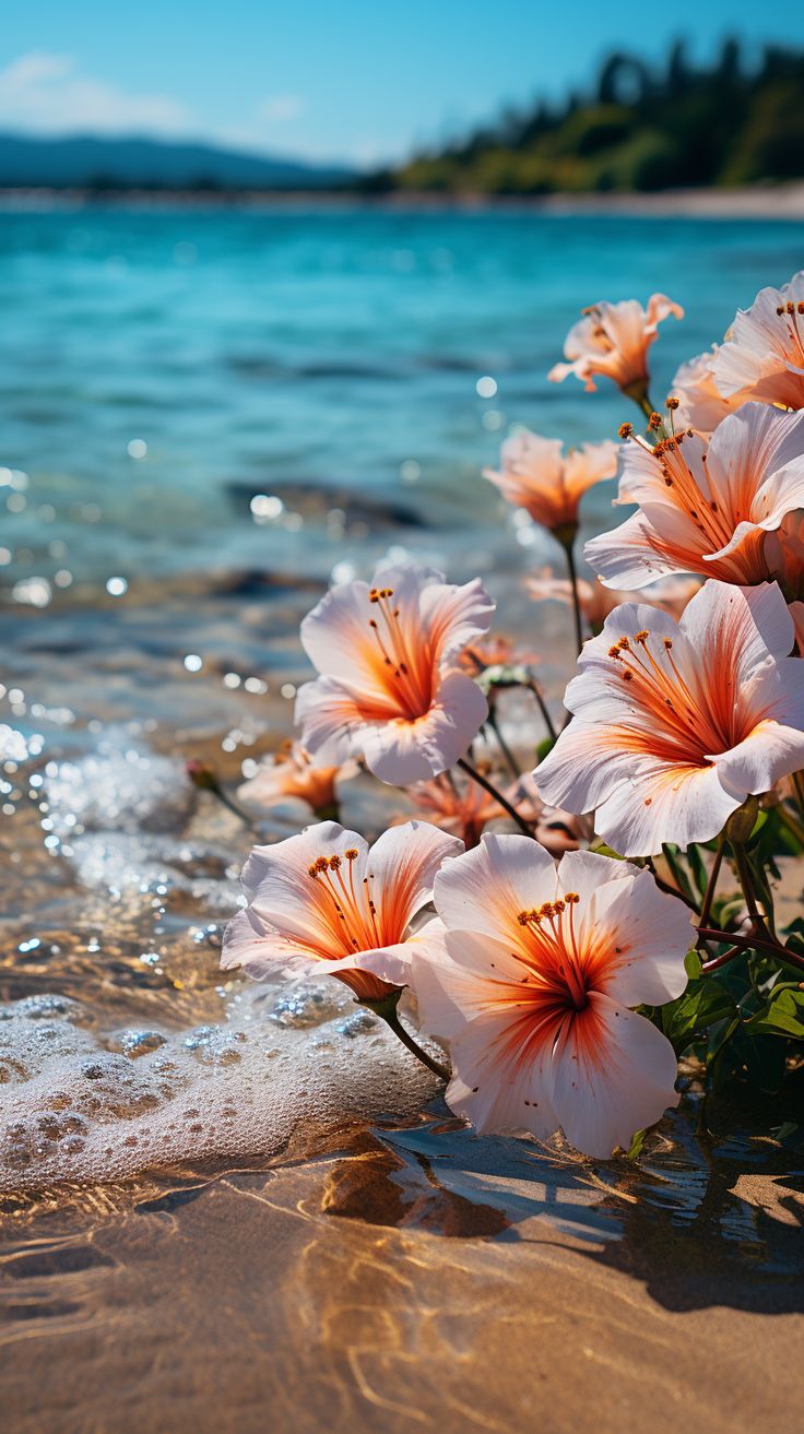 Beach With Flowers Wallpapers - Wallpaper Cave