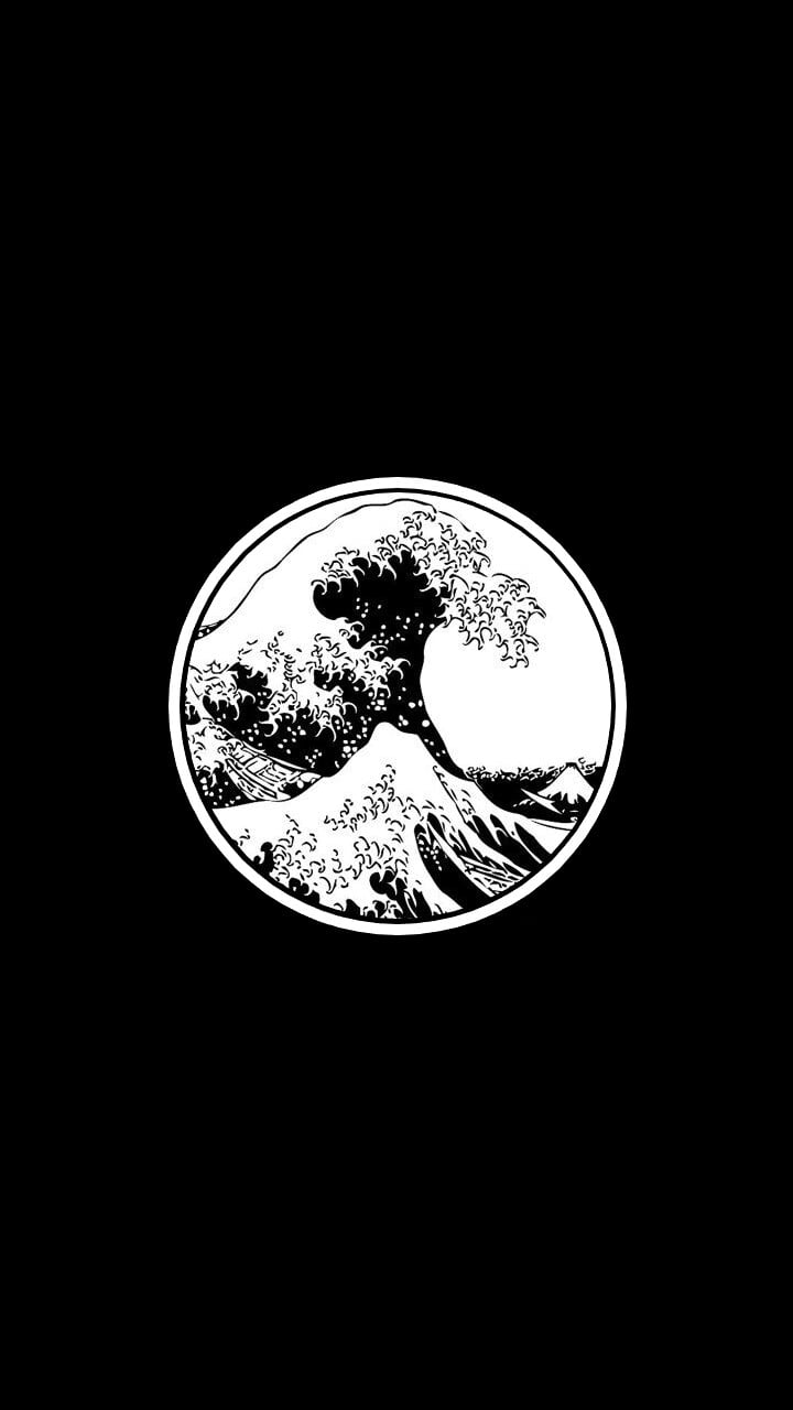 The Great Wave Off Kanagawa Black And White Wallpapers - Wallpaper Cave
