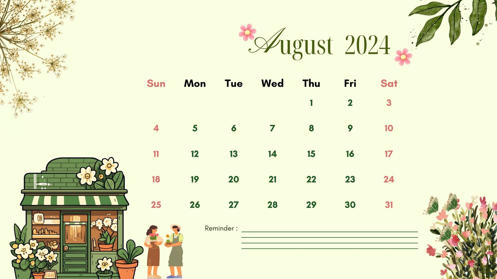 August 2024 Calendar Wallpapers - Wallpaper Cave