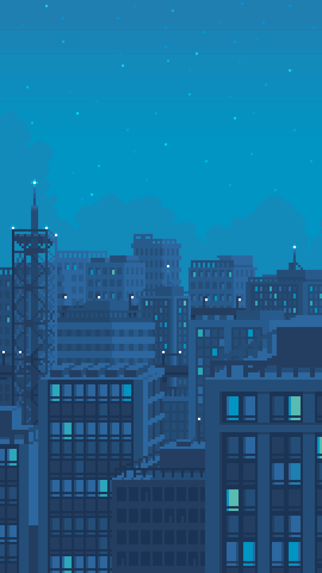 Blue Pixel Wallpaper