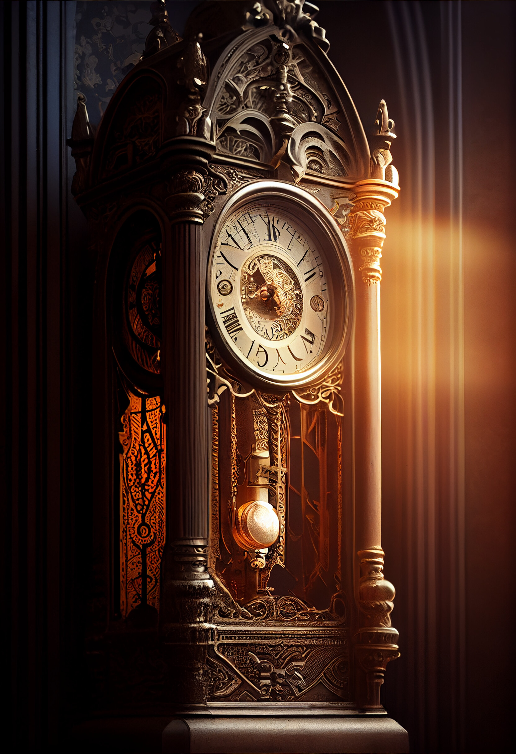 Antique Grandfather Clock Wallpaper