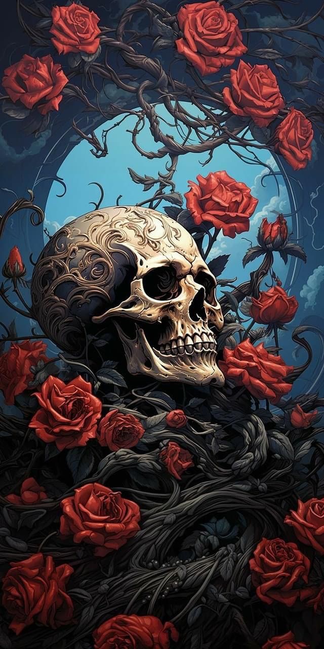 Skull Drop Roses Wallpapers - Wallpaper Cave
