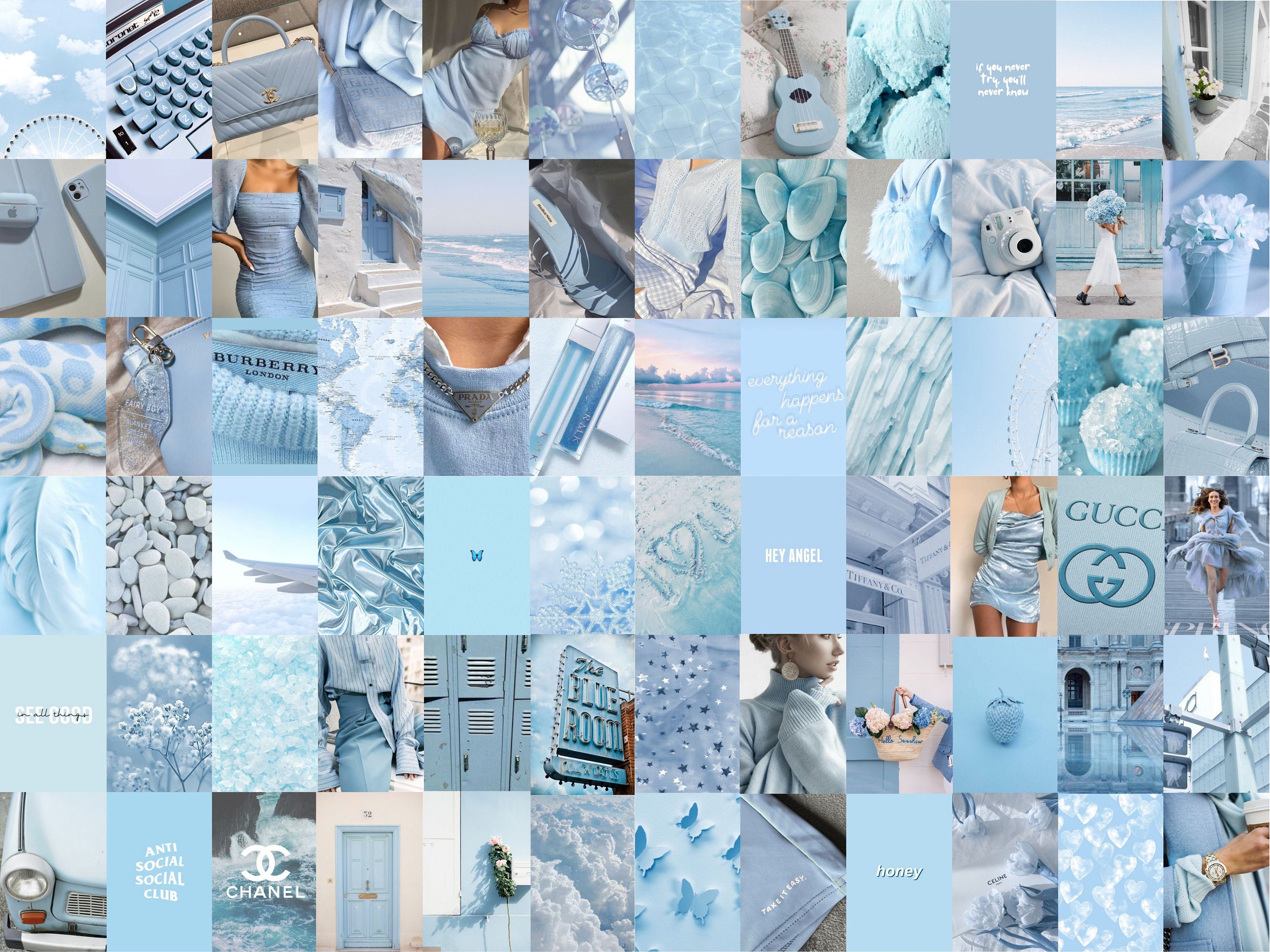 Pastel Blue Collage Wallpapers - Wallpaper Cave