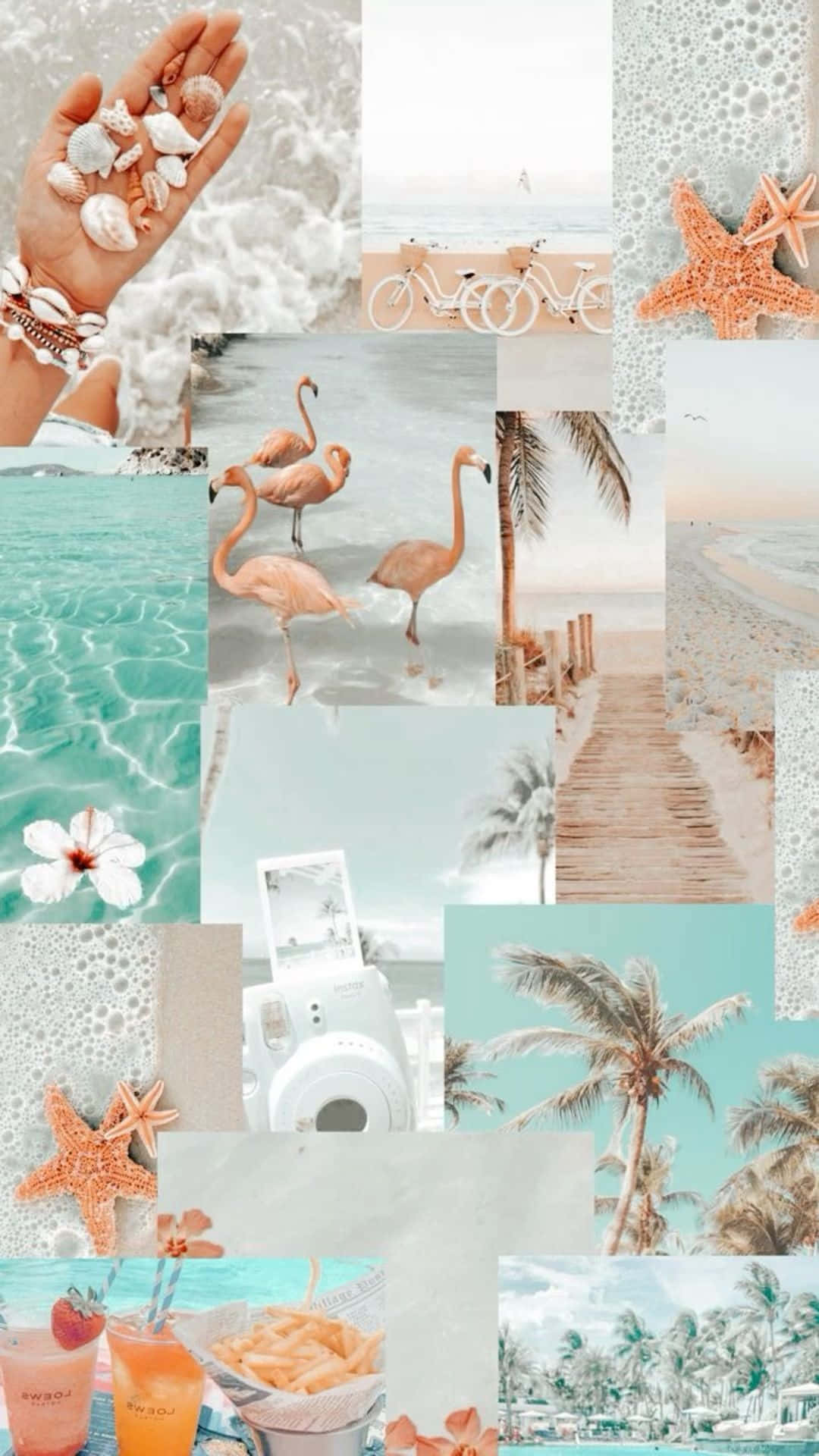 Preppy Blue Summer Collage Wallpapers - Wallpaper Cave