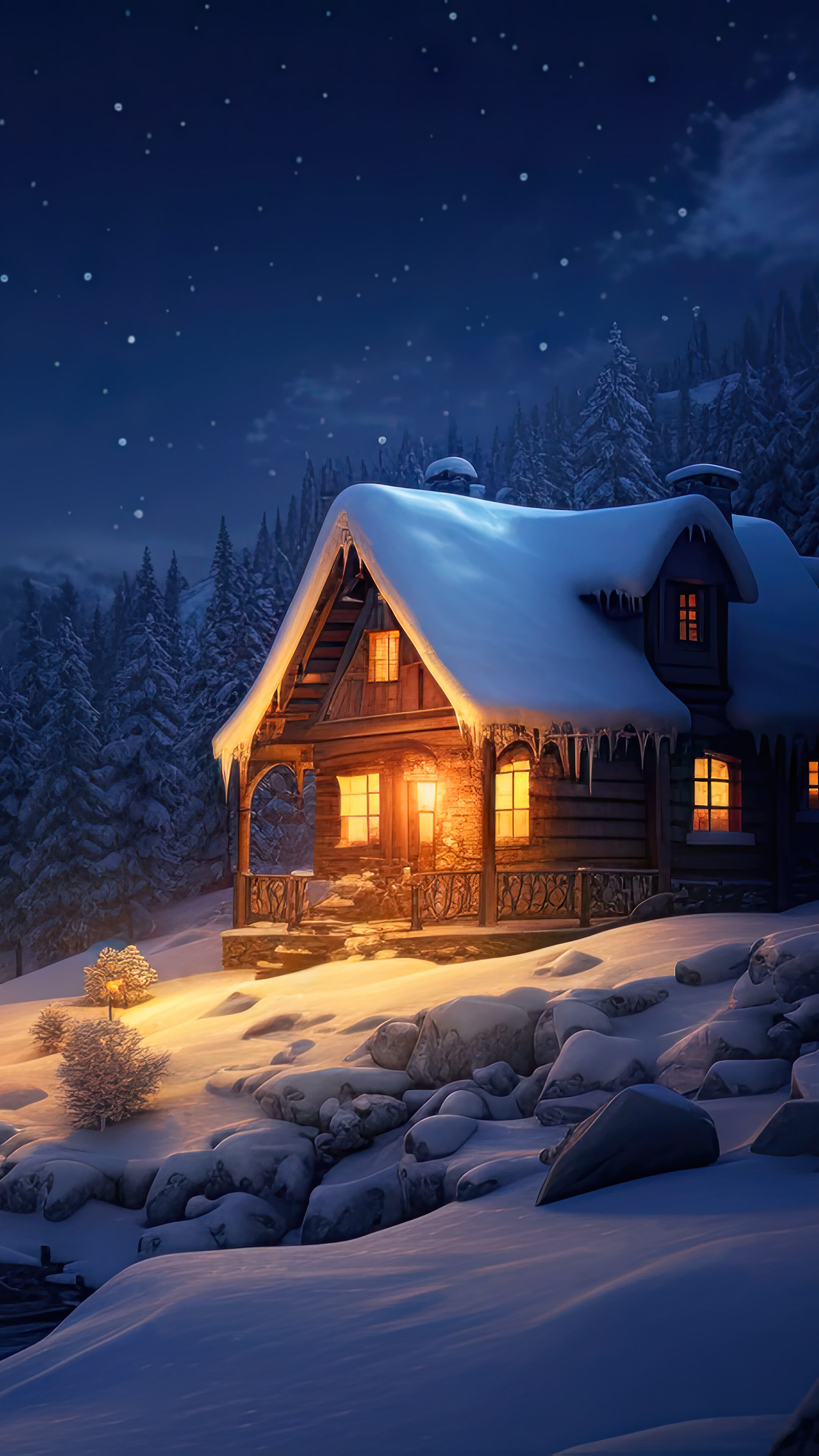 Winter House Mobile Wallpapers - Wallpaper Cave