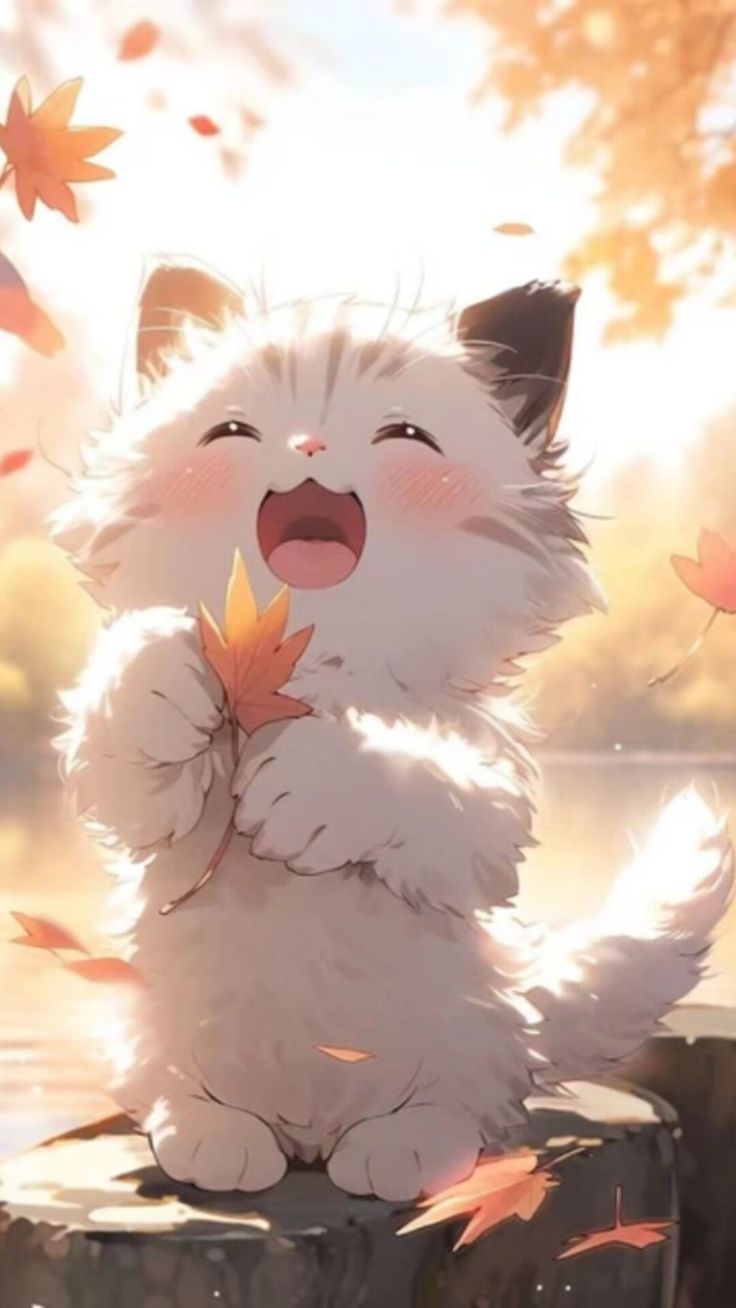 Autumn Cat Anime Wallpapers - Wallpaper Cave