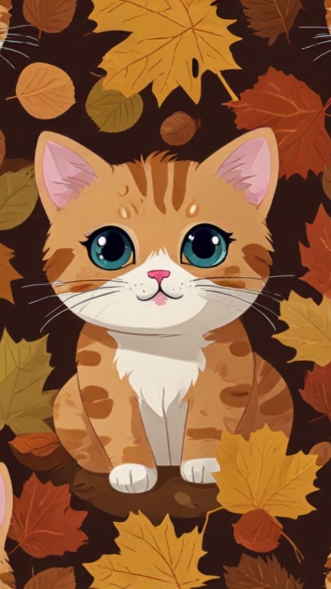 Cute Autumn Cat Wallpapers - Wallpaper Cave