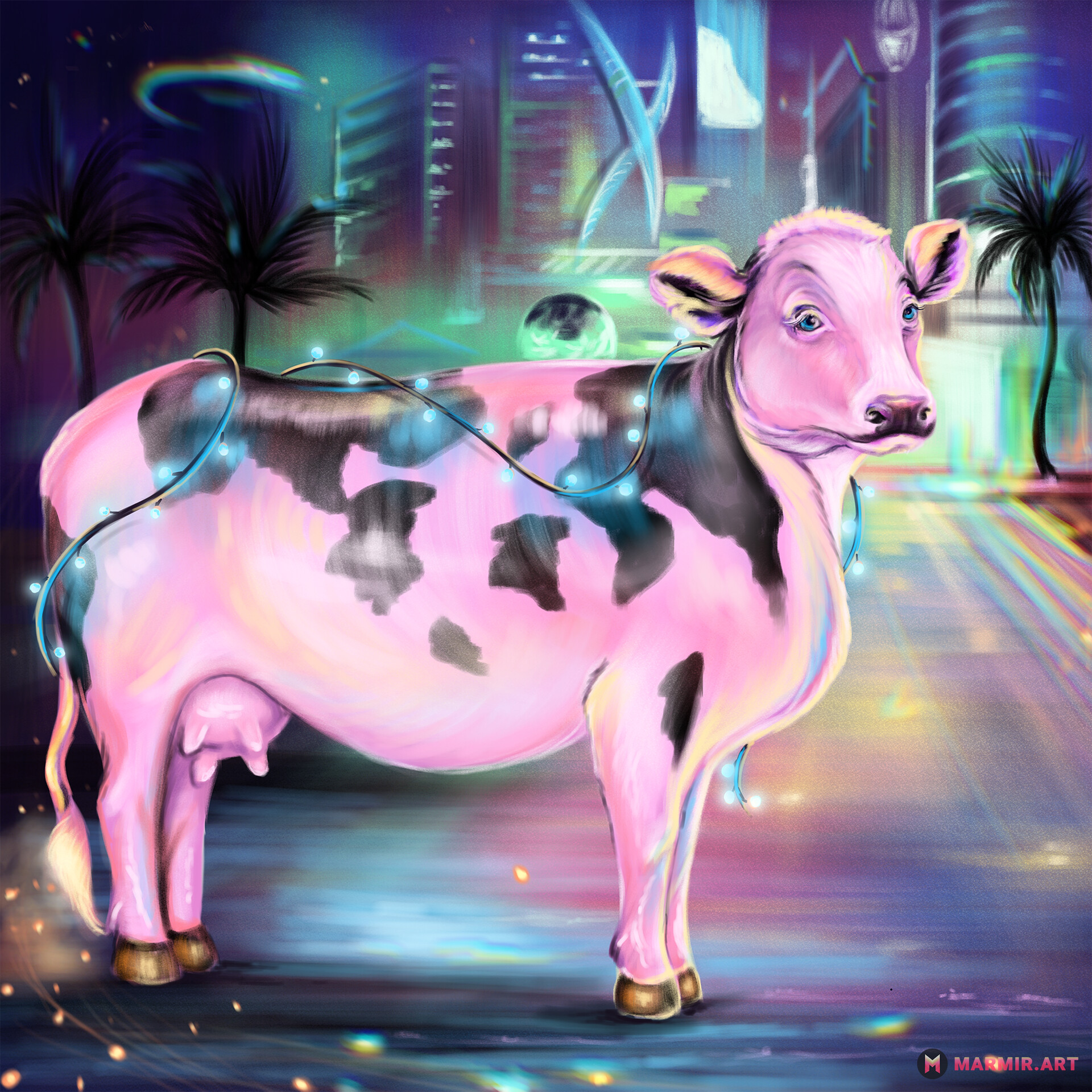 Neon Cows Wallpapers - Wallpaper Cave