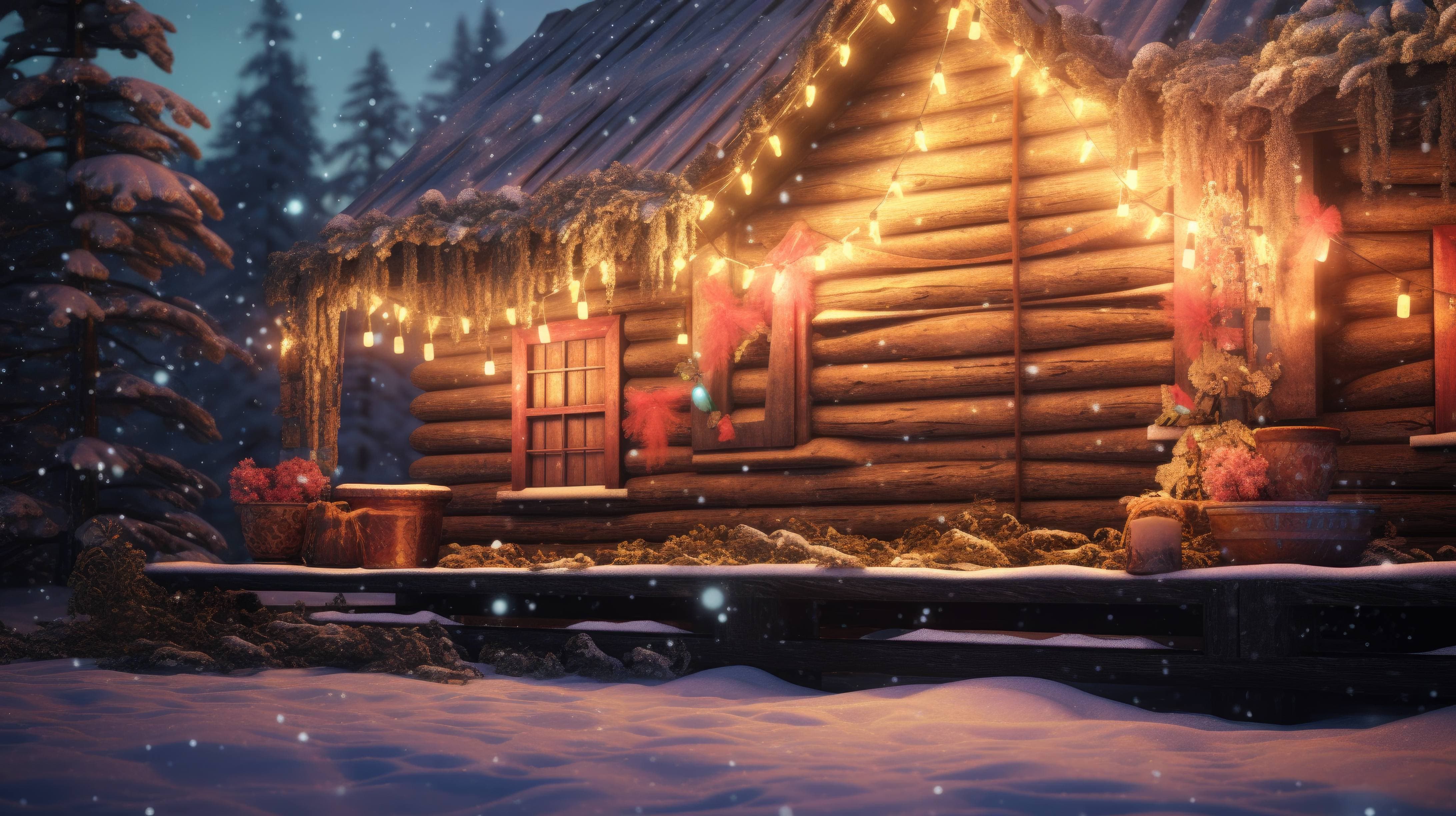 Christmas Cabin Winter Wallpapers - Wallpaper Cave