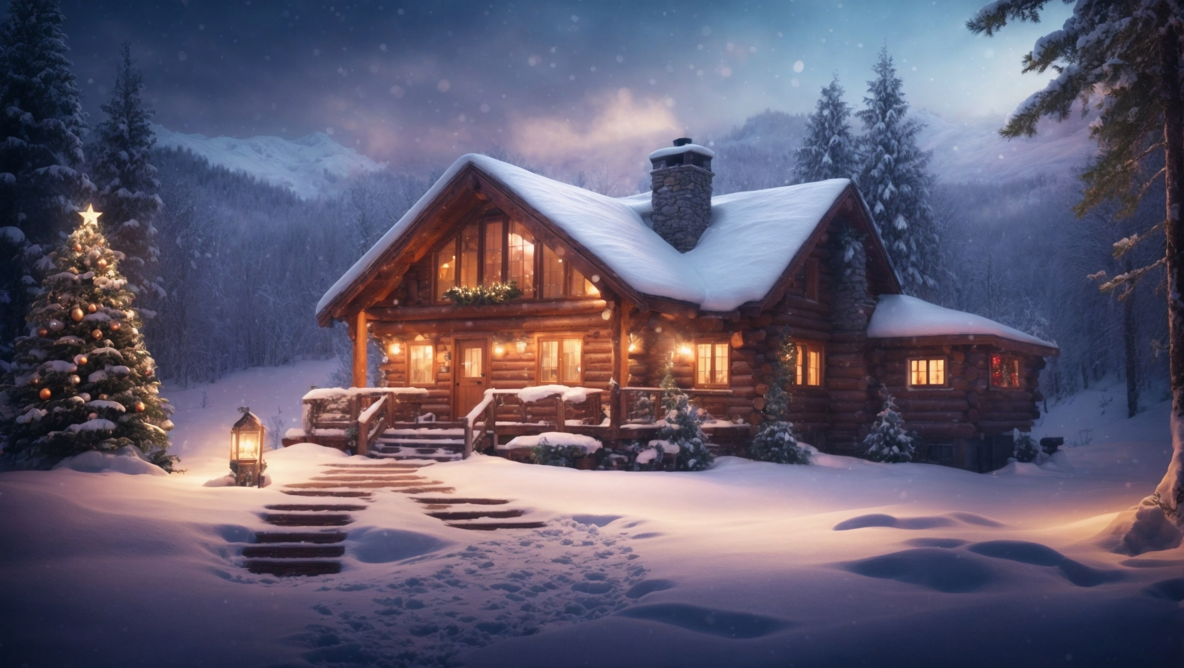 Christmas Cabin Winter Wallpapers - Wallpaper Cave