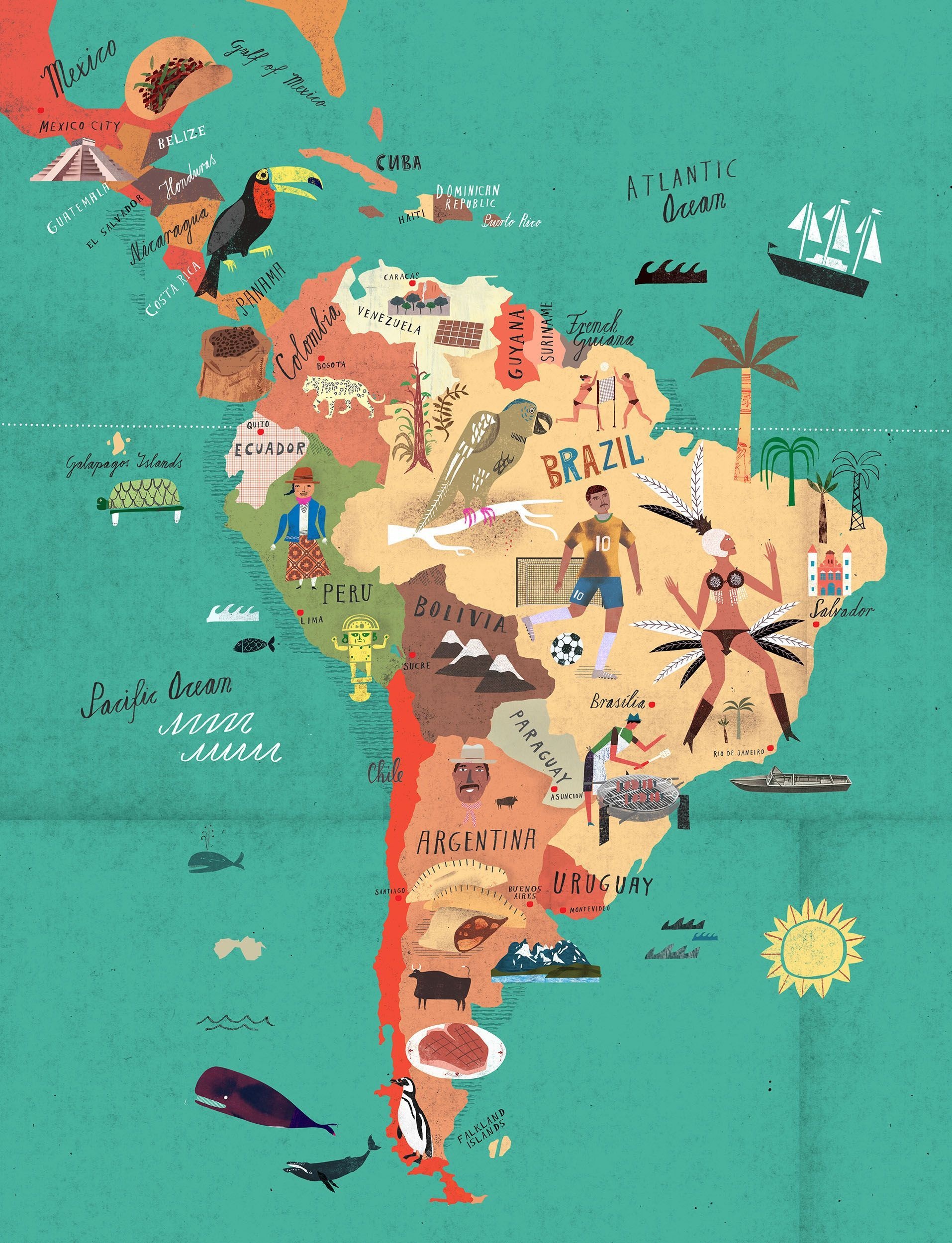 Latin America Map Wallpapers - Wallpaper Cave