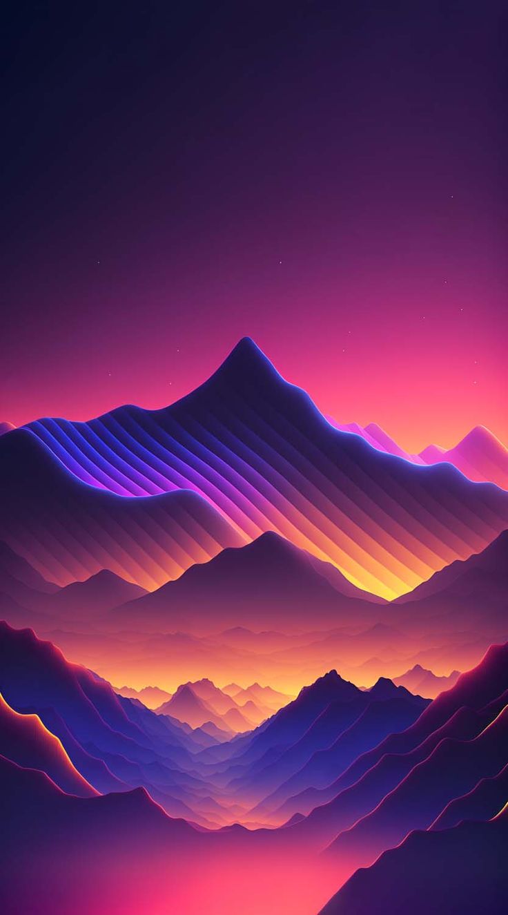 Abstract Mountain Ranges With Sunset Wallpapers - Wallpaper Cave