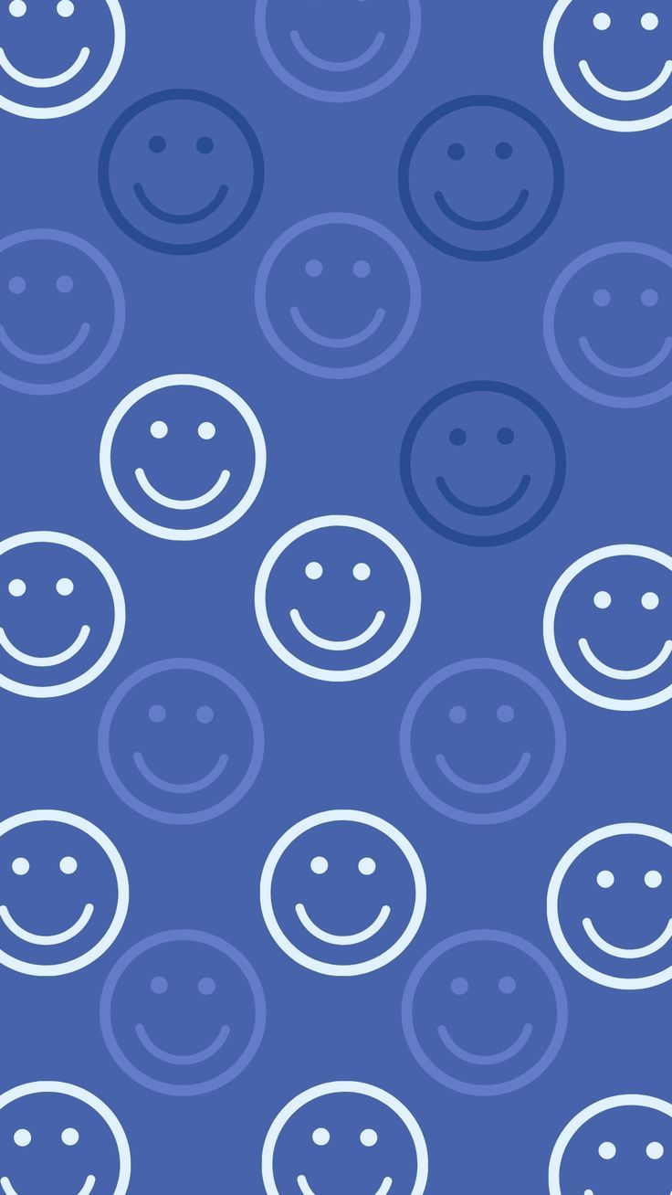 Preppy Smiley Face Blue Wallpapers - Wallpaper Cave