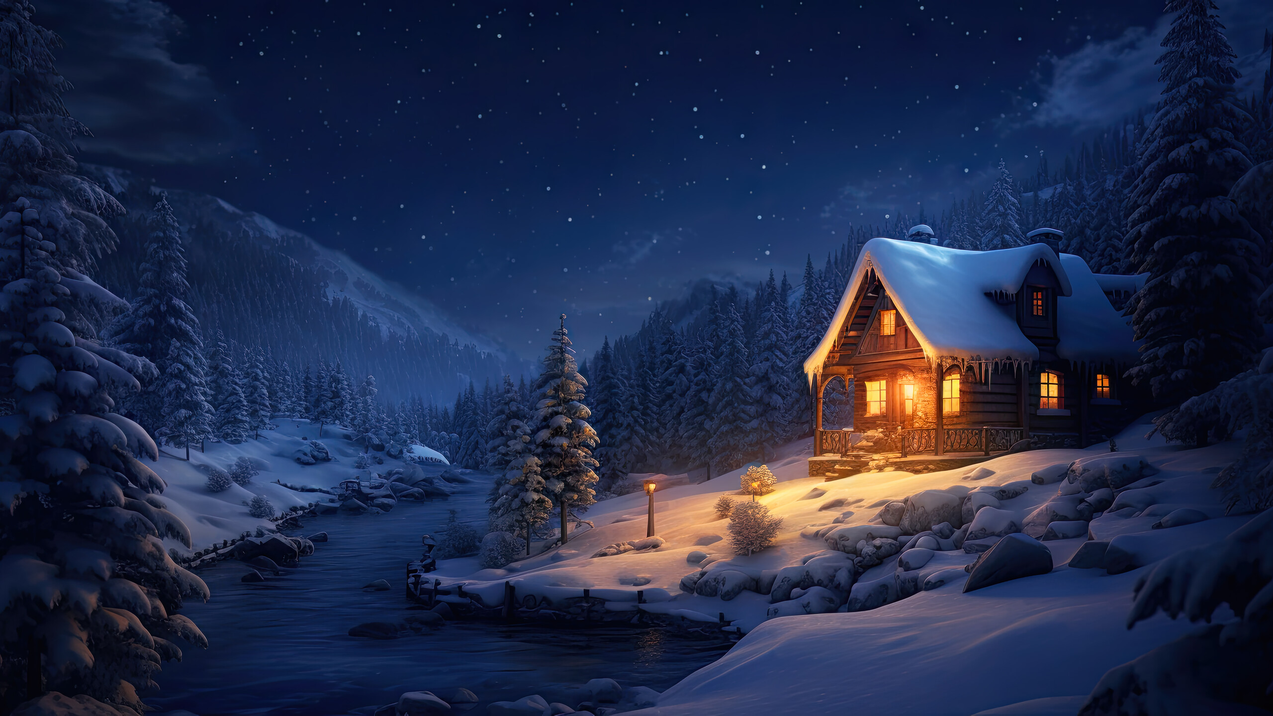 Winter Landscape 2560x1440 Wallpapers - Wallpaper Cave