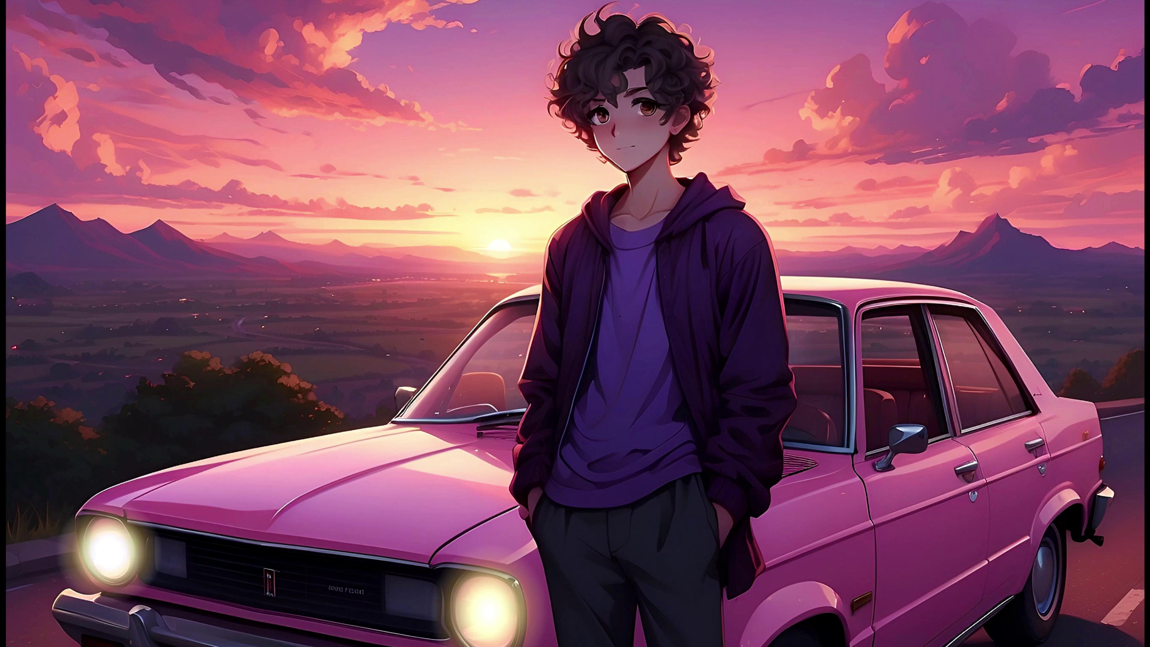 Anime Boy With Car Wallpapers - Wallpaper Cave