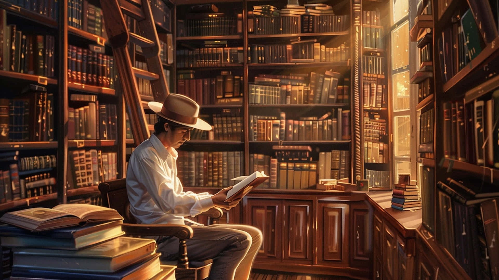 Reading In Library Wallpapers - Wallpaper Cave