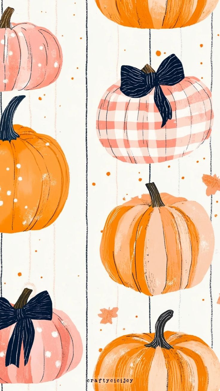 Preppy Pumpkin With Bows Wallpapers - Wallpaper Cave