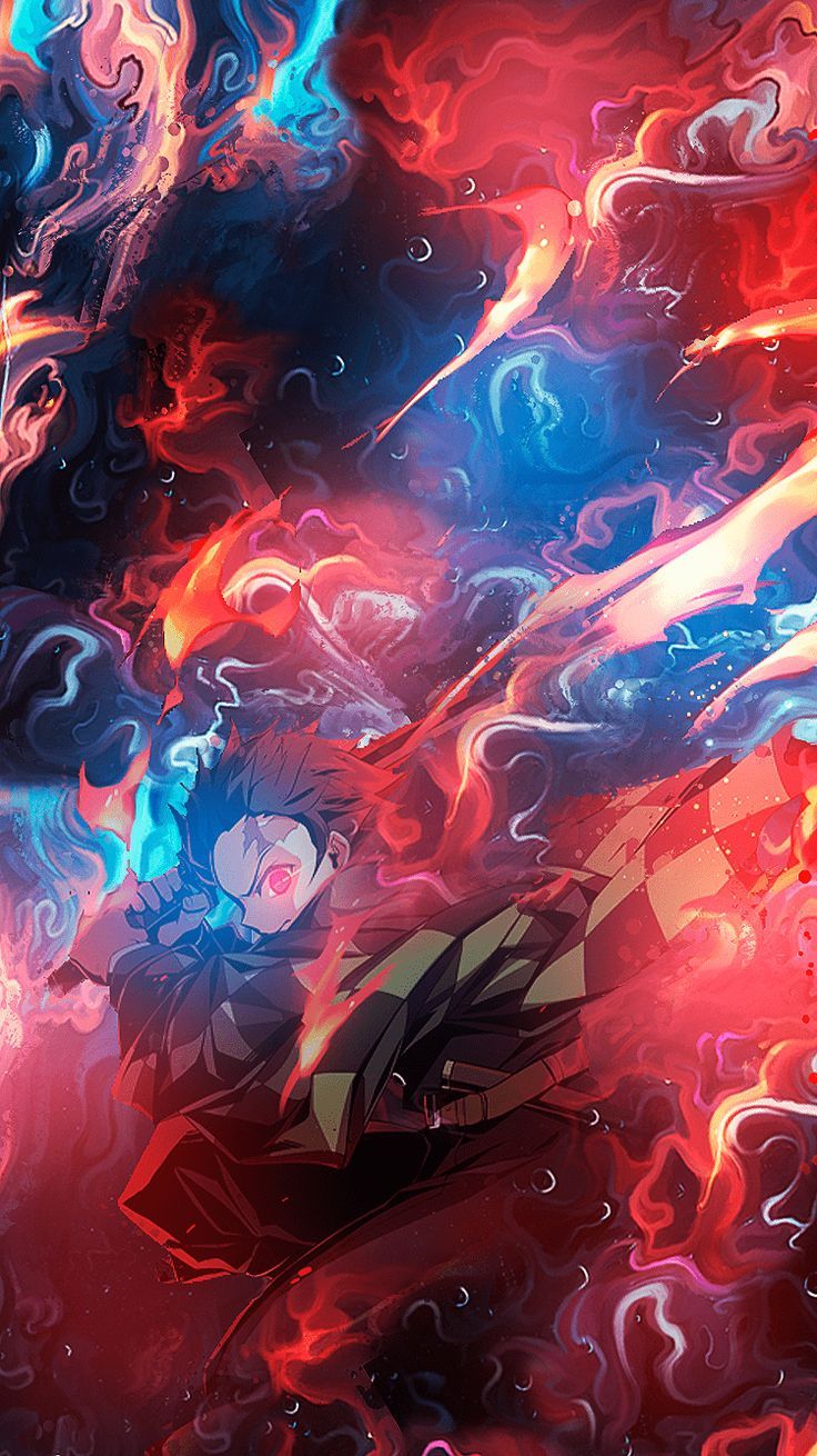 Blue And Red Demon Slayer Wallpapers - Wallpaper Cave