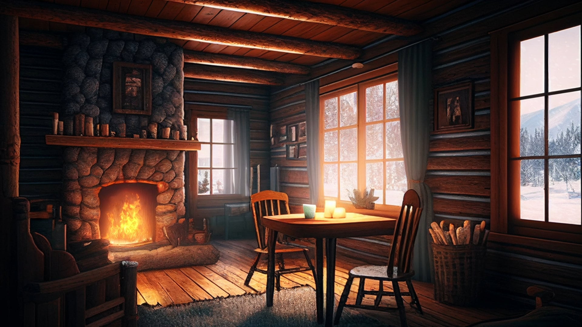 Cabin Fireplace Wallpapers - Wallpaper Cave