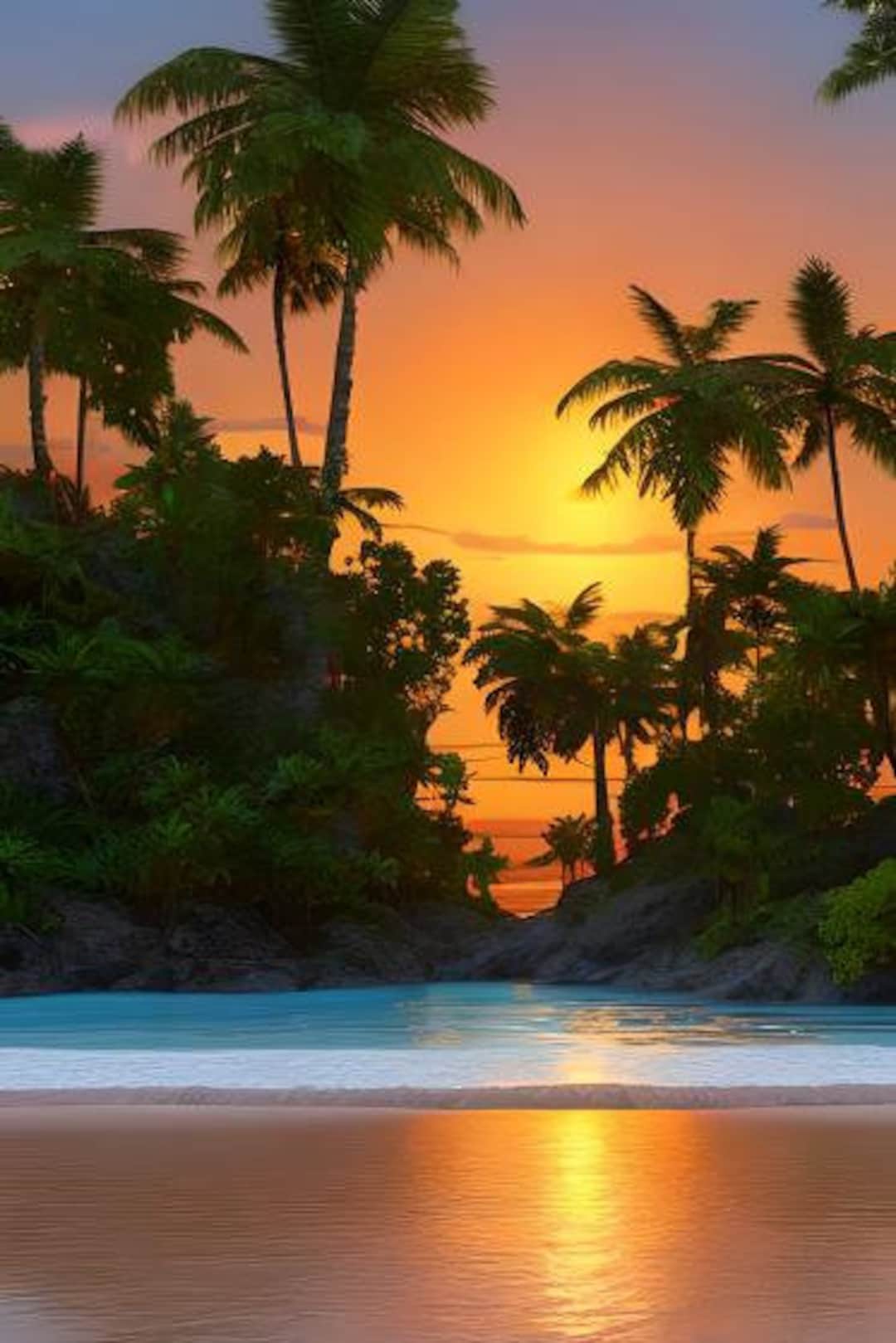 Sunset On Beach Island Wallpapers - Wallpaper Cave