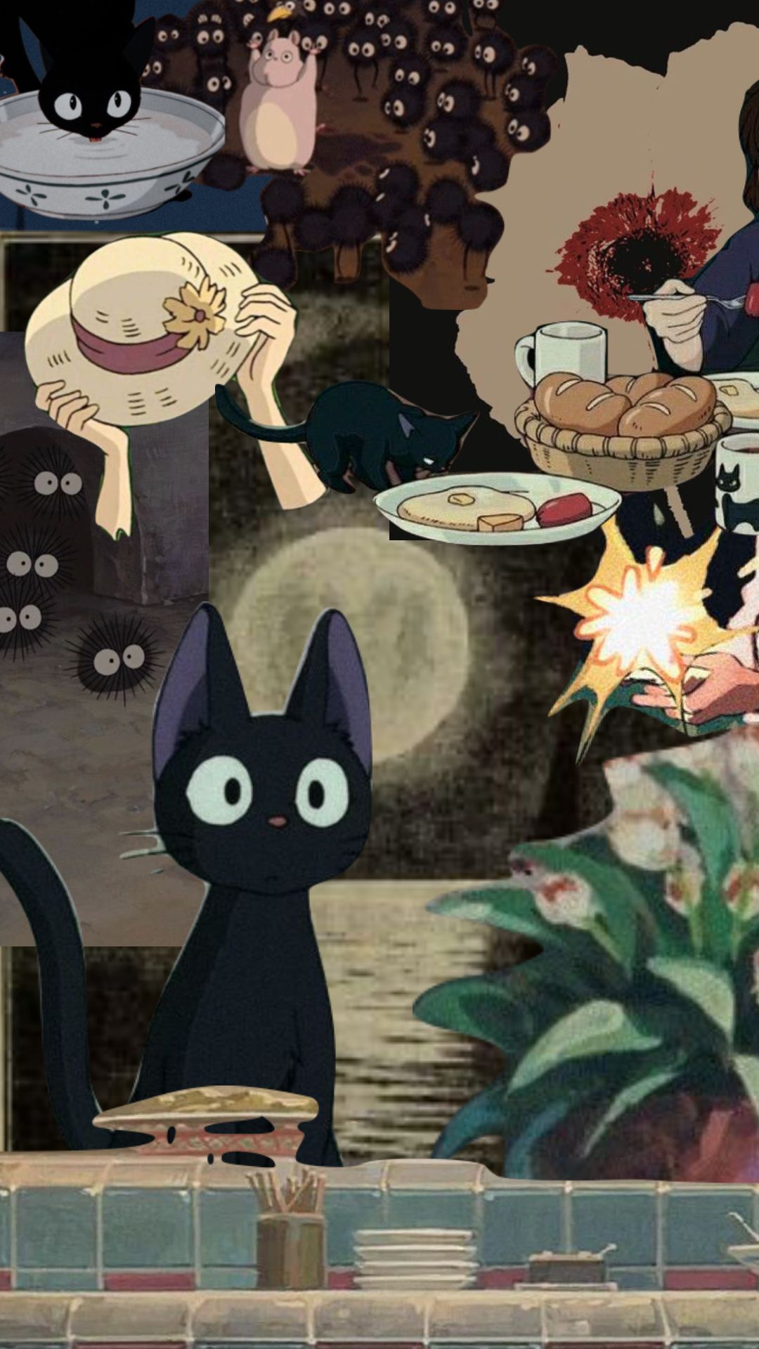 Jiji Wallpaper Kiki's Delivery Service: A Young Witch Flying Over The