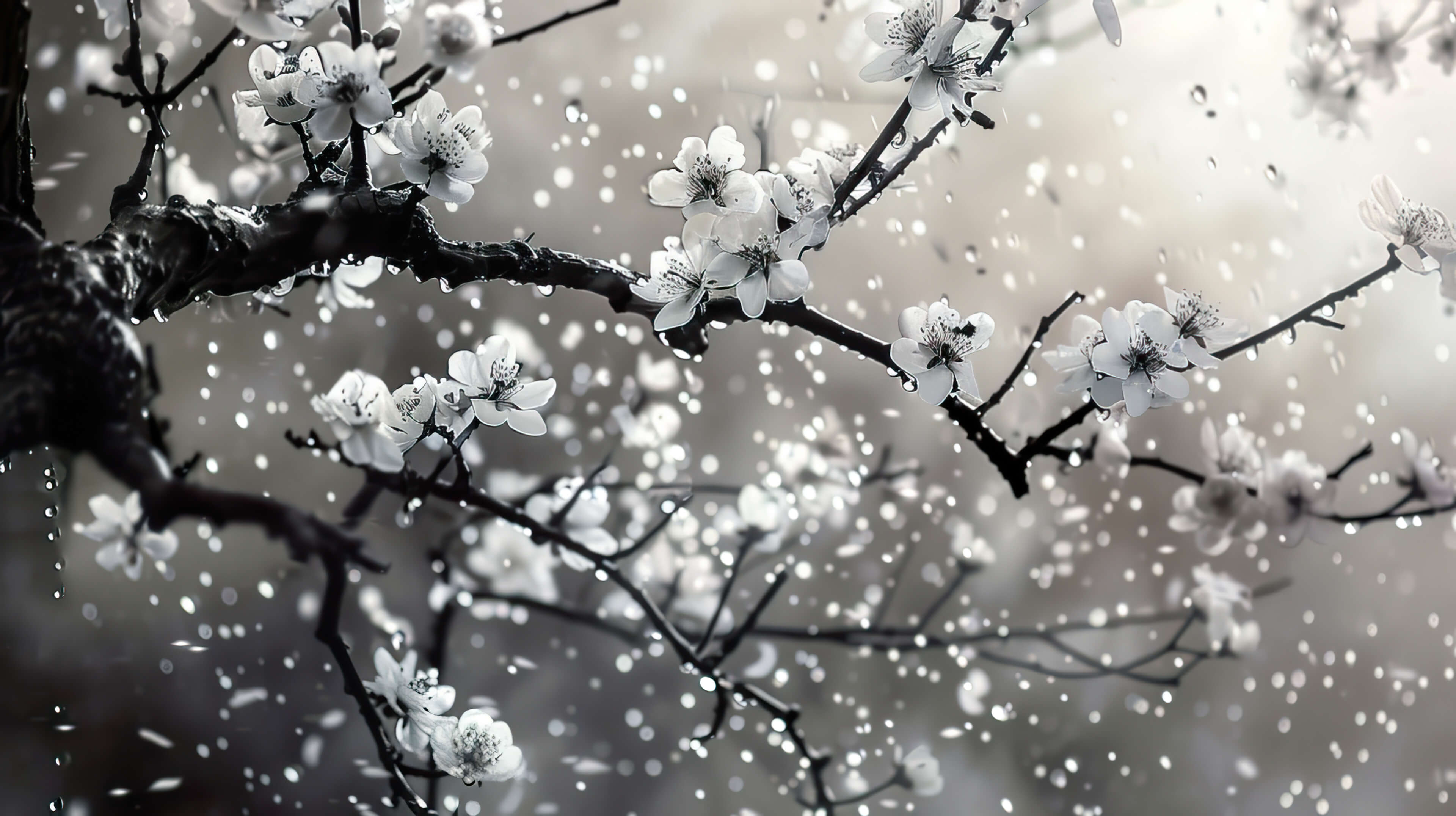 Black And White Sakura Wallpapers Wallpaper Cave