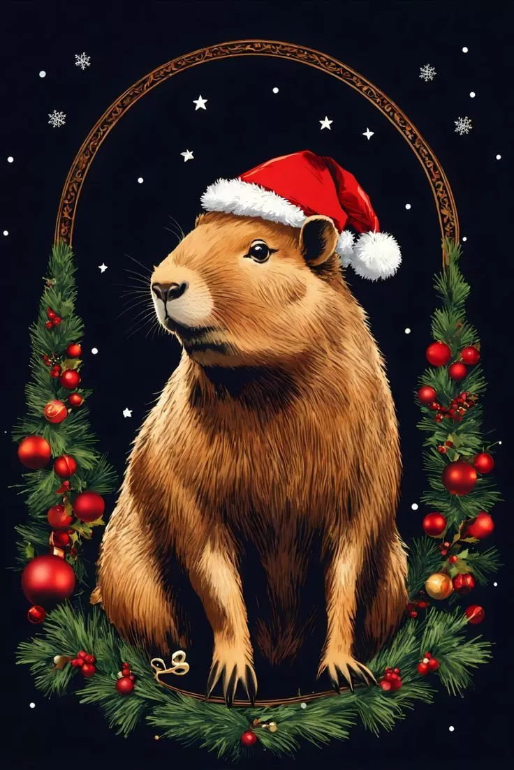 Christmas Capybara Wallpapers - Wallpaper Cave