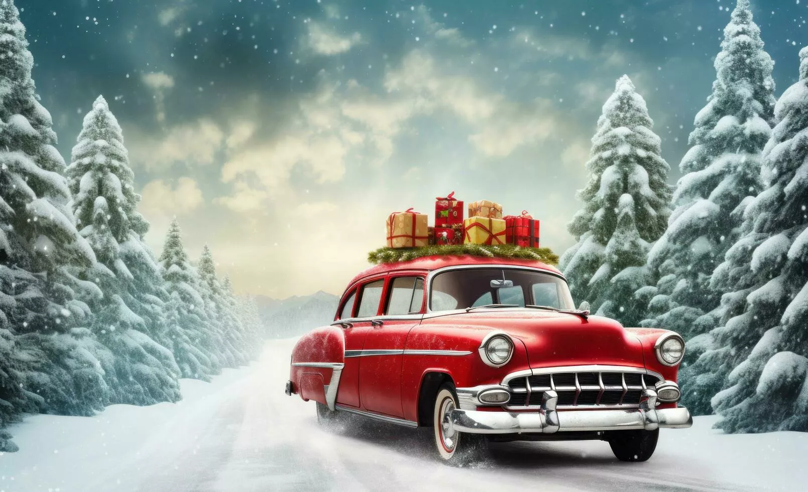 Christmas Old Cars Wallpapers - Wallpaper Cave