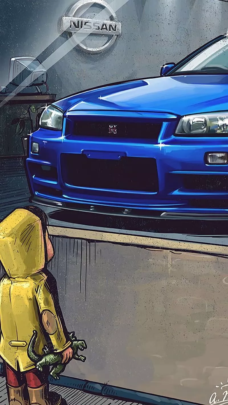 Nissan GTR Cartoon iPhone Wallpapers - Wallpaper Cave