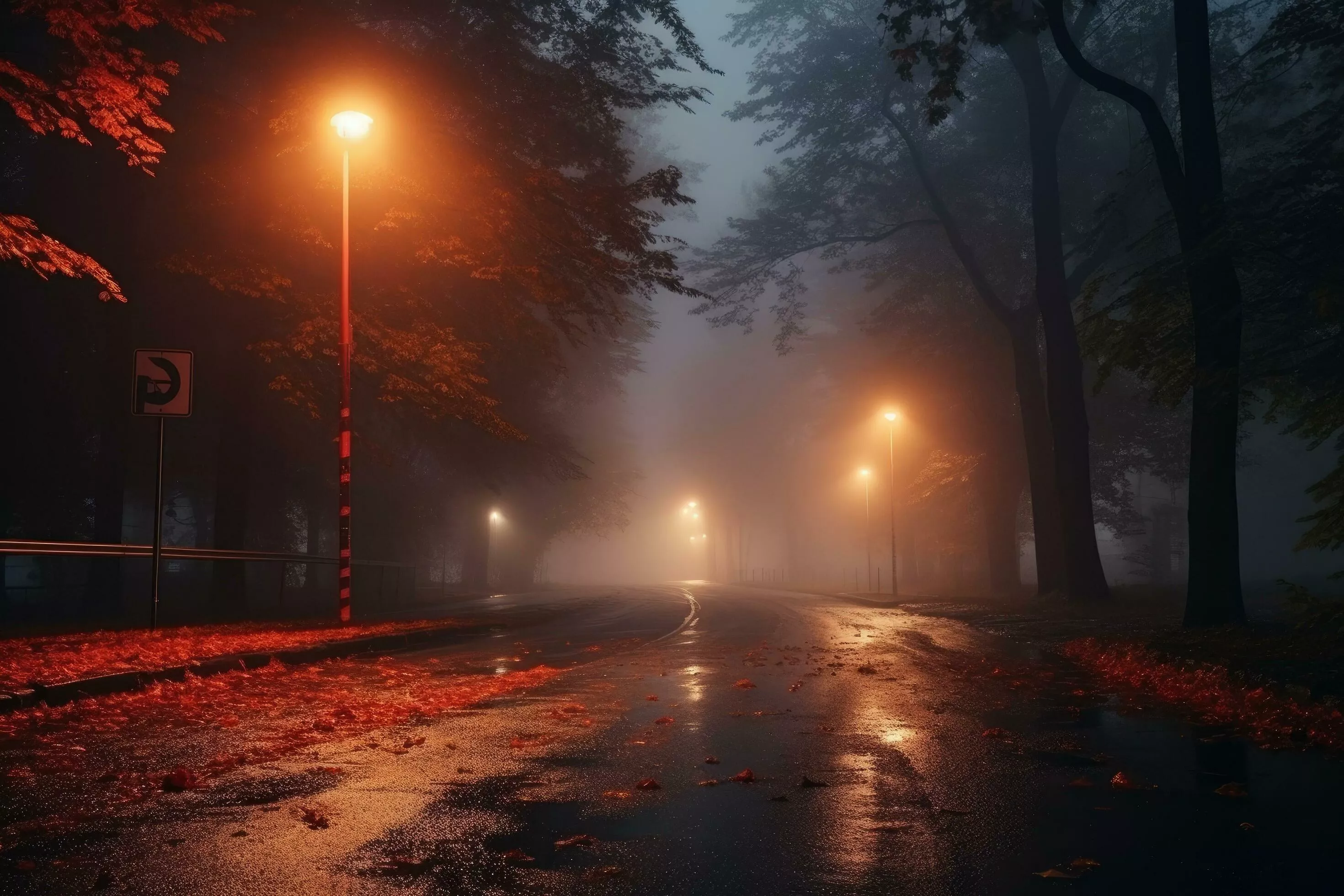 Foggy Autumn Road Wallpapers - Wallpaper Cave