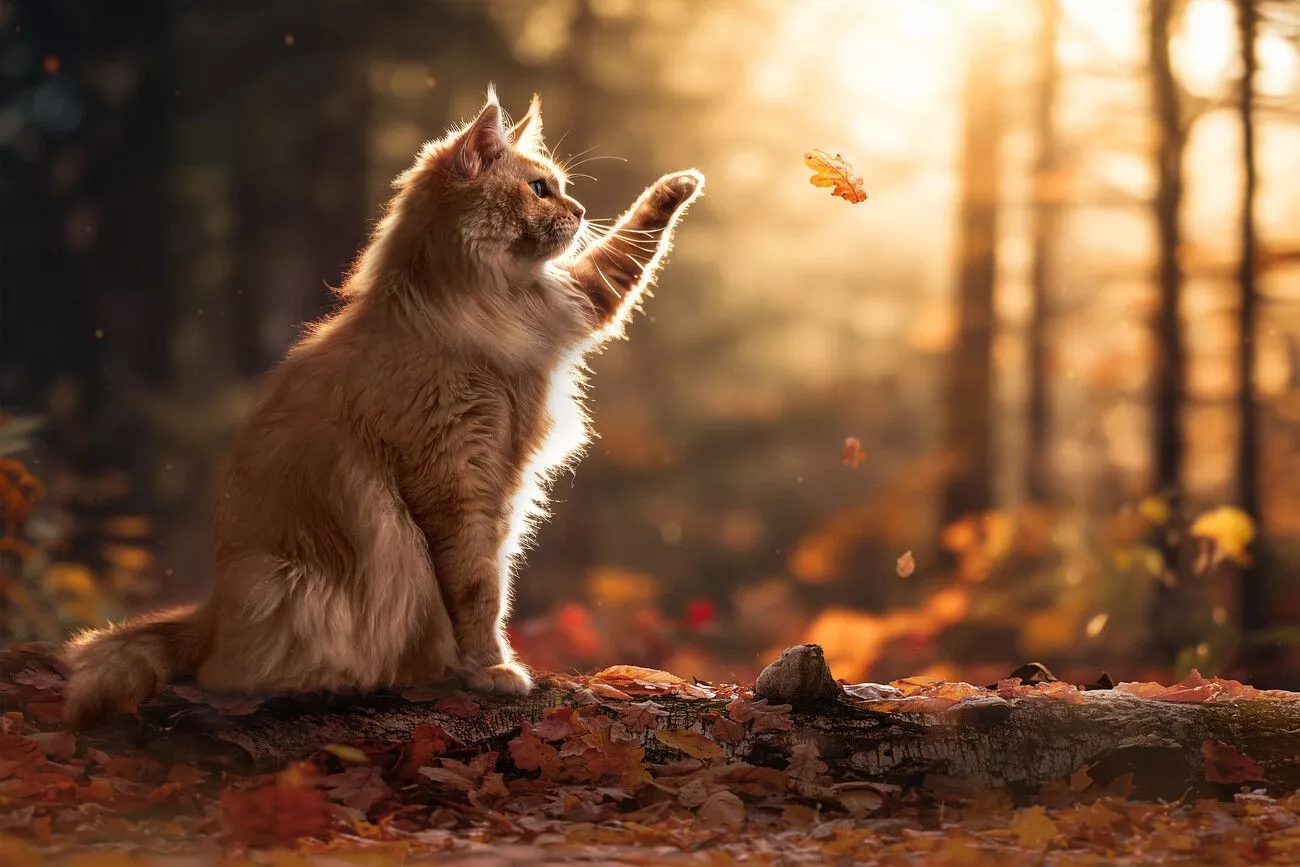 Desktop Autumn Cat Wallpapers - Wallpaper Cave