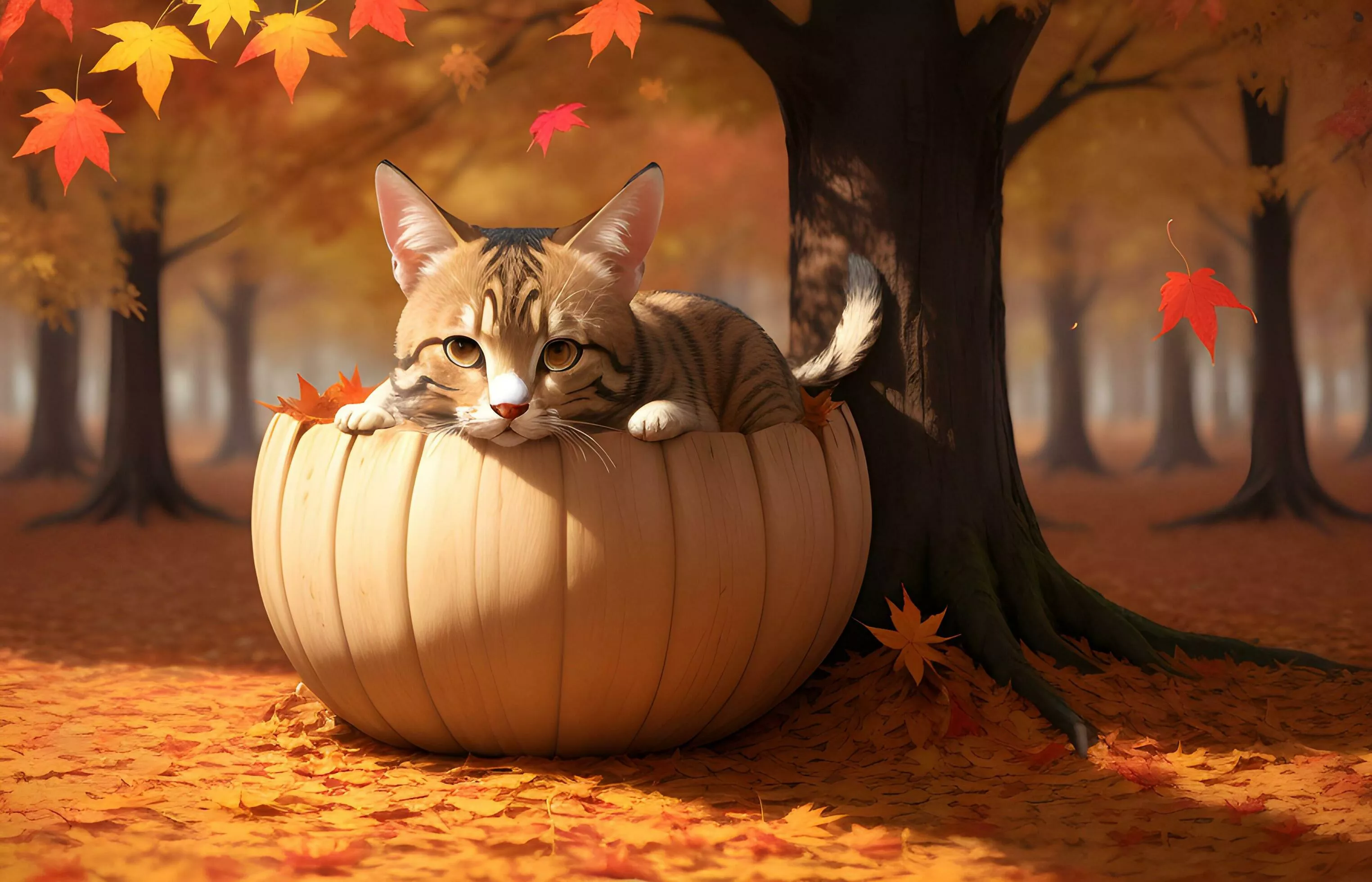 Desktop Autumn Cat Wallpapers - Wallpaper Cave