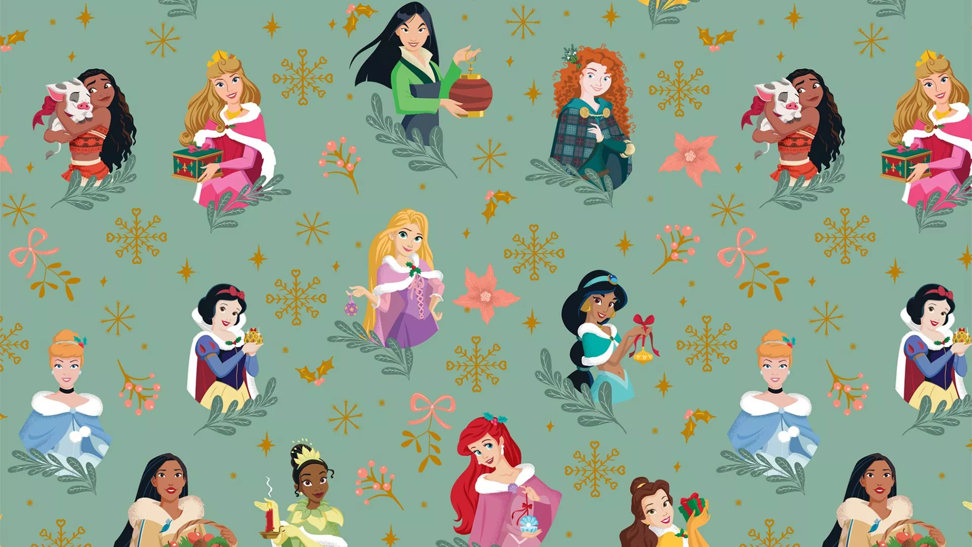 Disney Christmas Princess Wallpapers - Wallpaper Cave