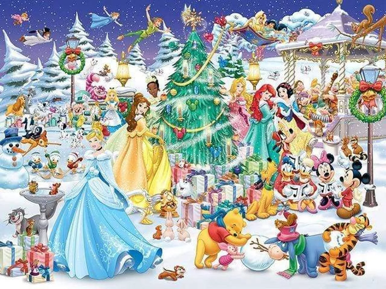 Disney Christmas Princess Wallpapers - Wallpaper Cave