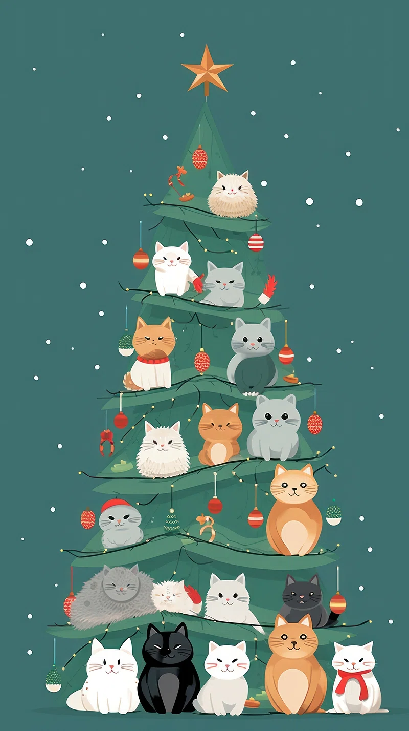 Christmas Cat iPhone Wallpapers - Wallpaper Cave